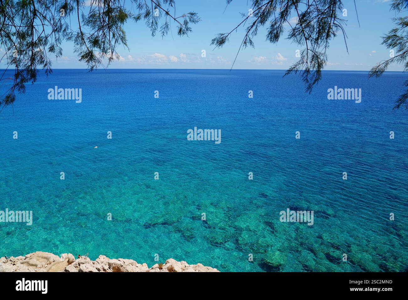 The Greek island of Karpathos surrounded by the Mediterranean Sea Stock ...