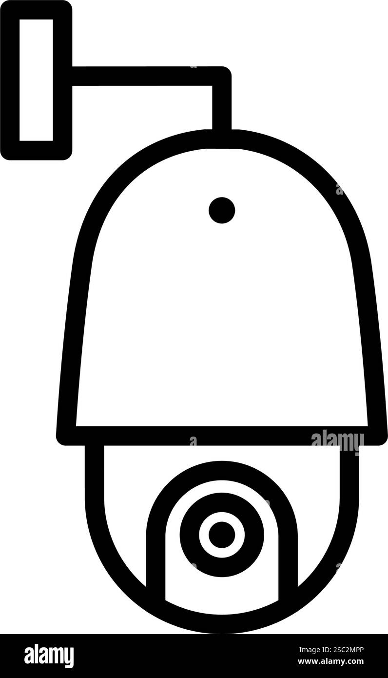 CCTV line icon, video surveillance made linear style, sign camera for ...