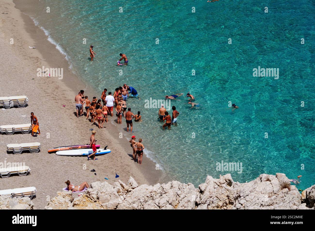 The Greek island of Karpathos surrounded by the Mediterranean Sea Stock ...