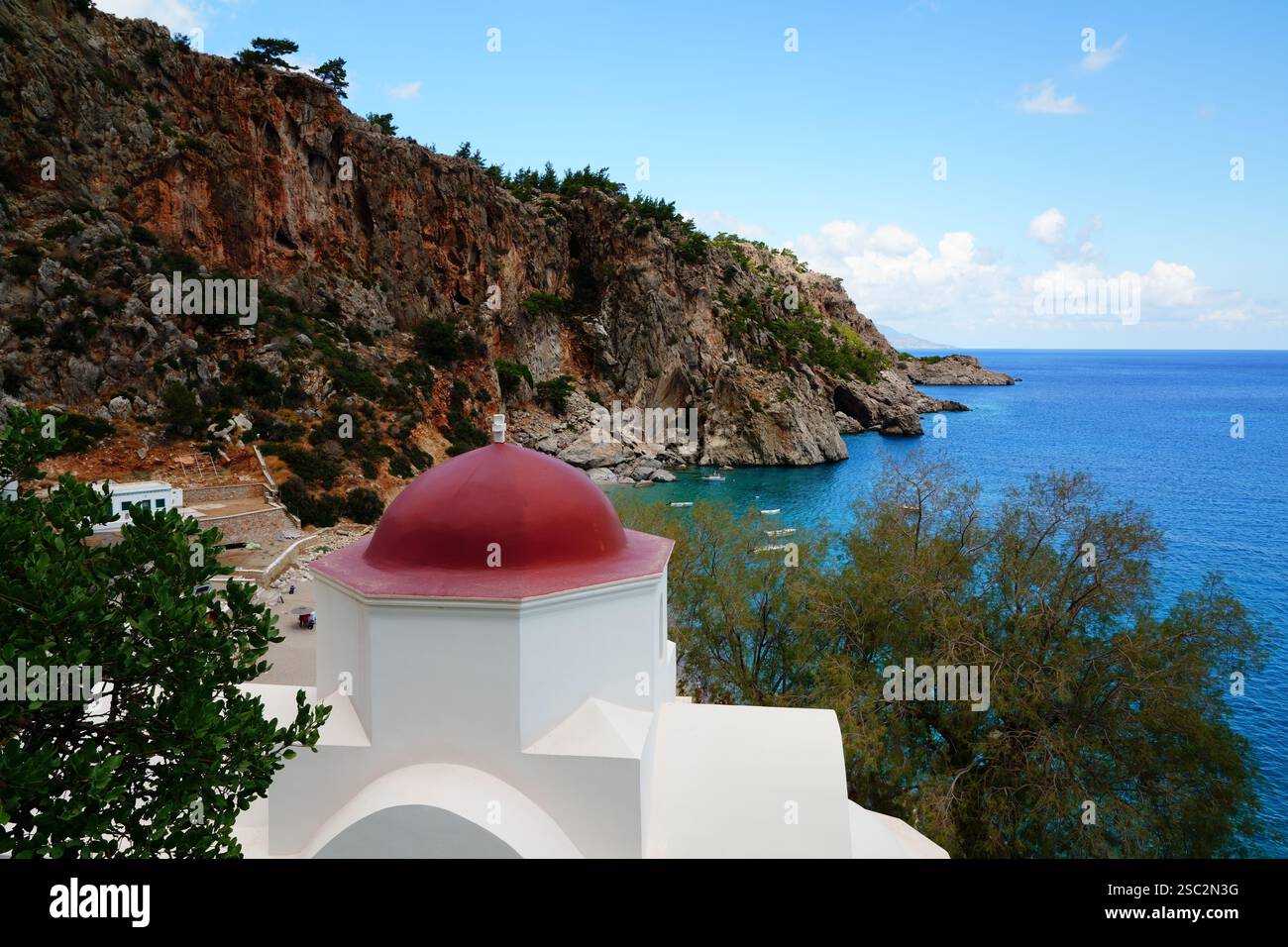 The Greek island of Karpathos surrounded by the Mediterranean Sea Stock ...