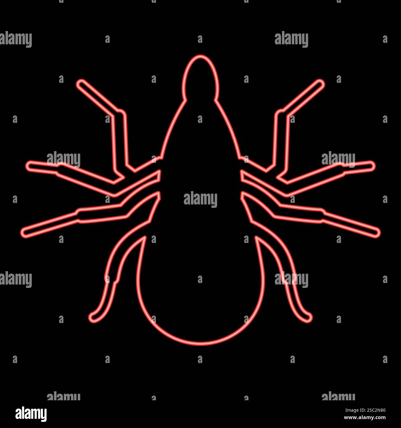 Neon tick mite red color vector illustration image flat style light ...