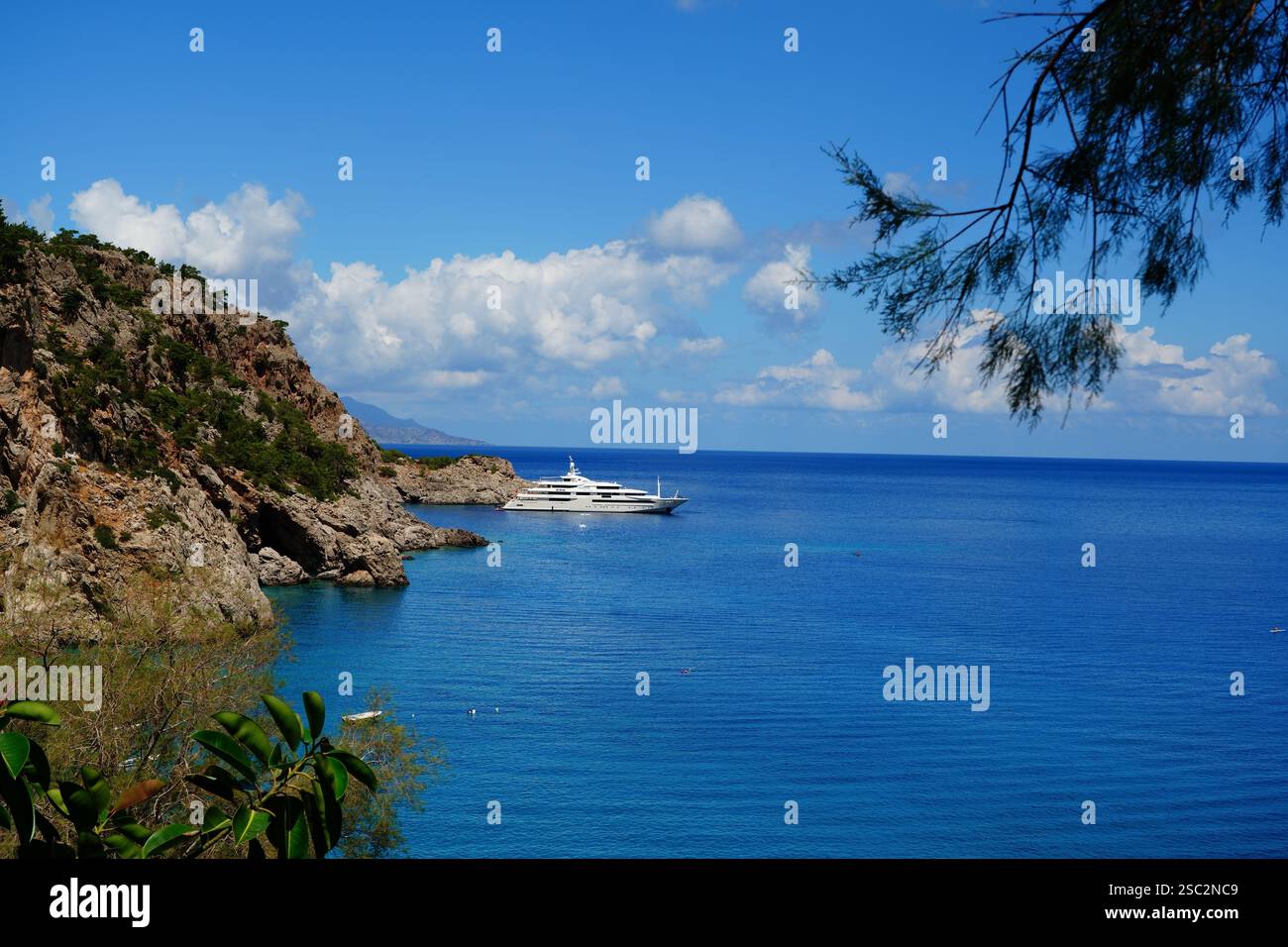 The Greek island of Karpathos surrounded by the Mediterranean Sea Stock ...
