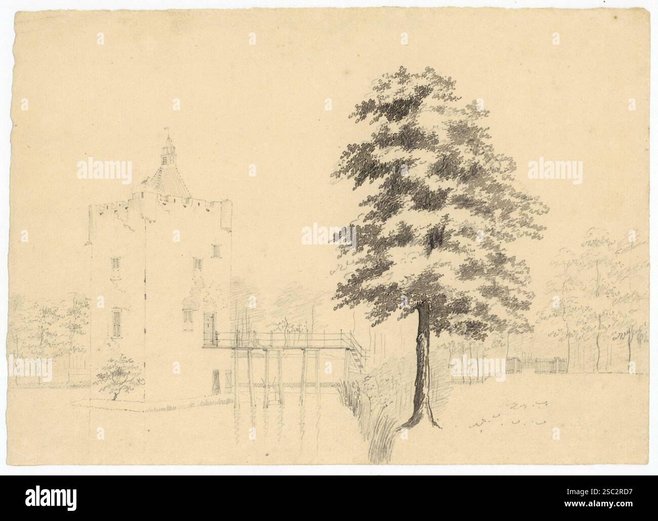 Gezicht op het Kasteel te VleutenNB De tekening is mogelijk vervaardigd ...