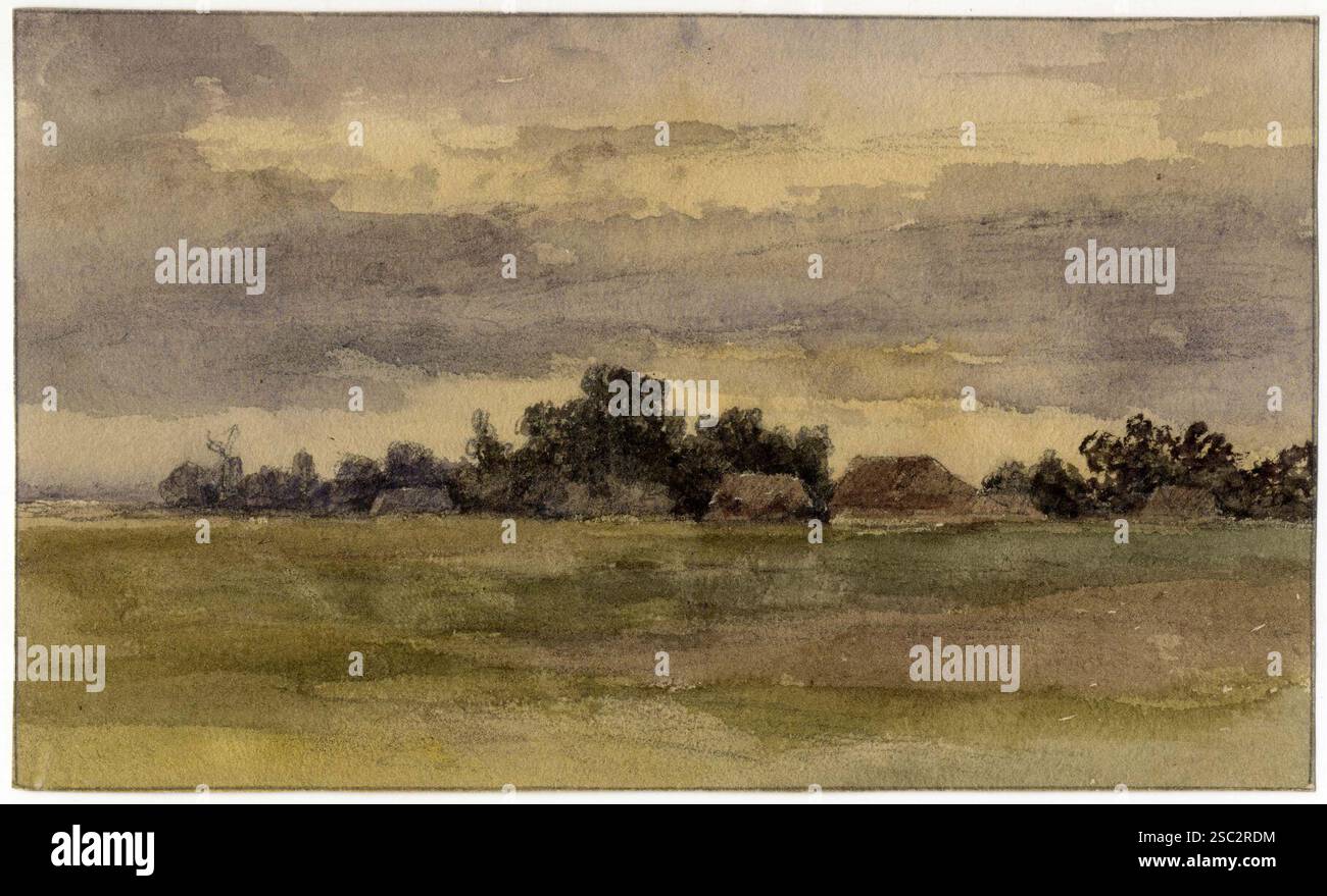 Gezicht op het landschap nabij Oudenrijn tussen Utrecht en De Meern ...