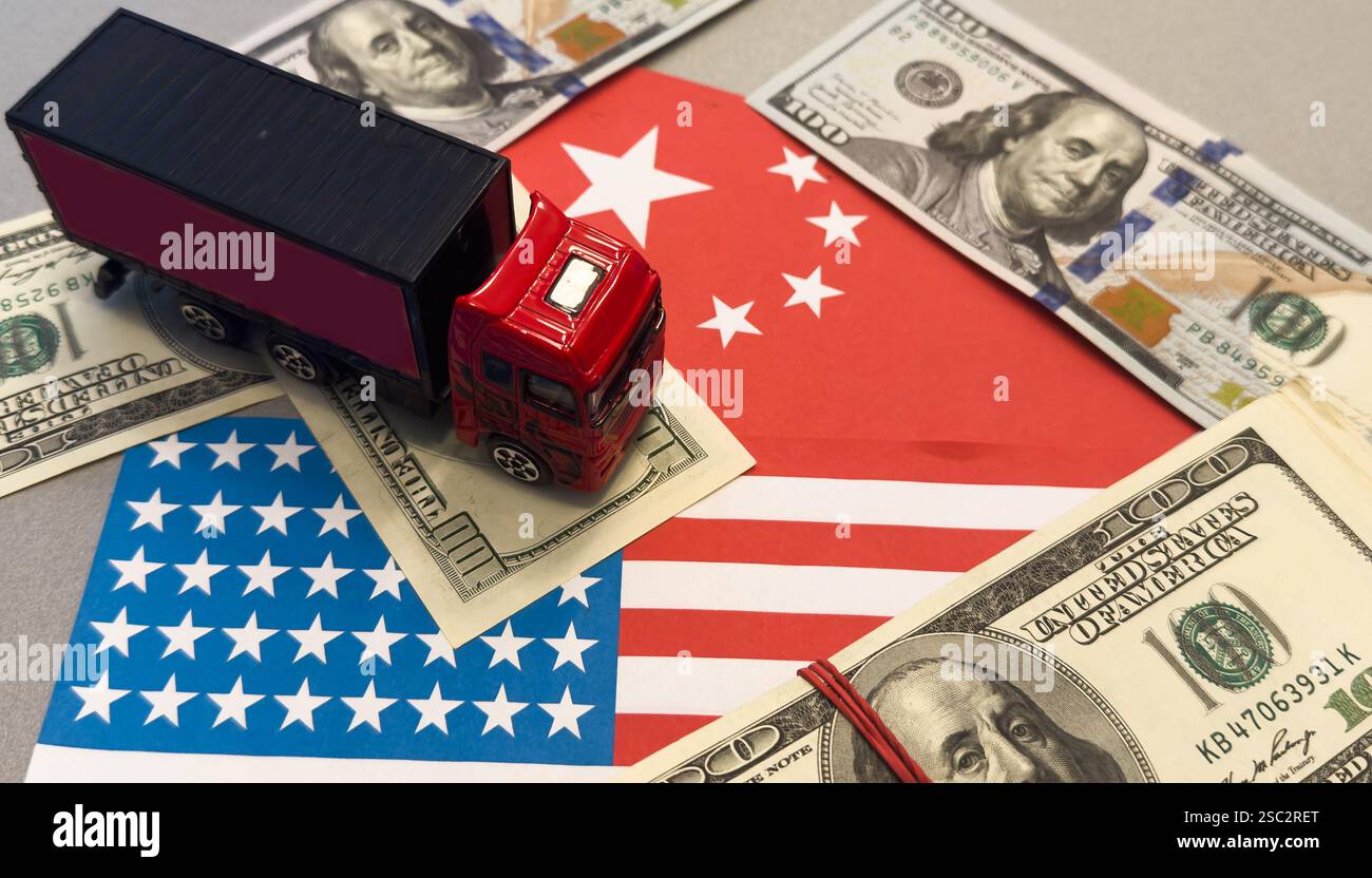 USA and China trade war economy conflict tax business finance money ...