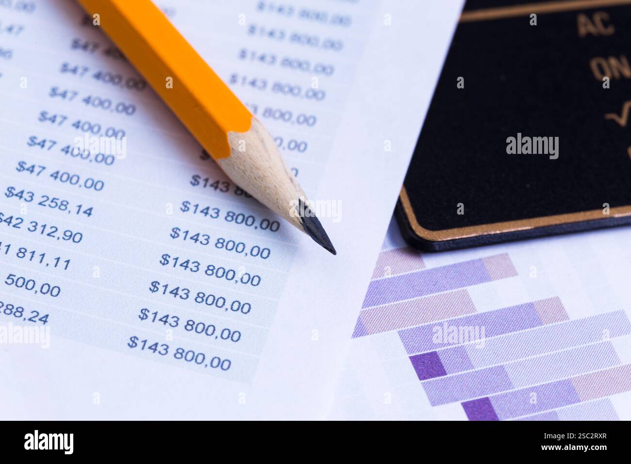 Graphs and Calculator Stock Photo - Alamy