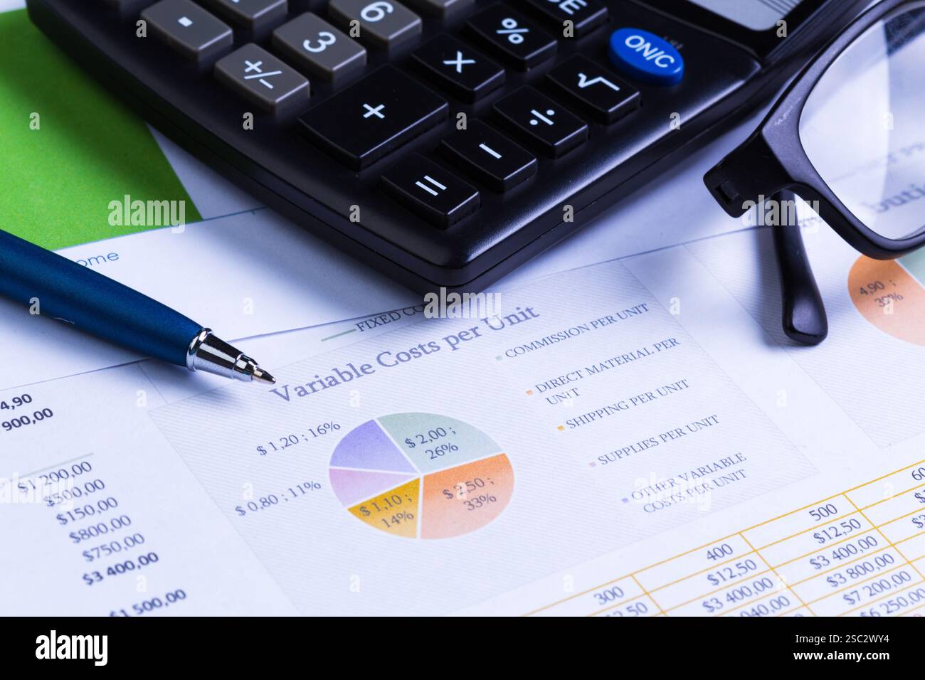 Graphs and Calculator Stock Photo - Alamy