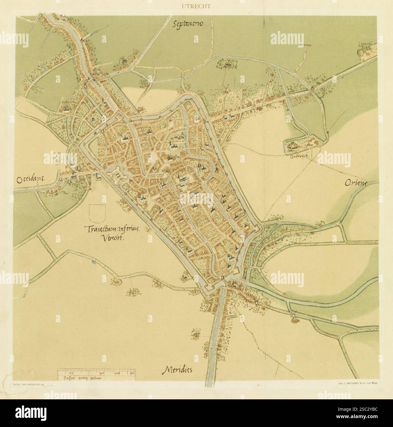Plattegrond van de stad Utrecht met directe omgeving met weergave van ...
