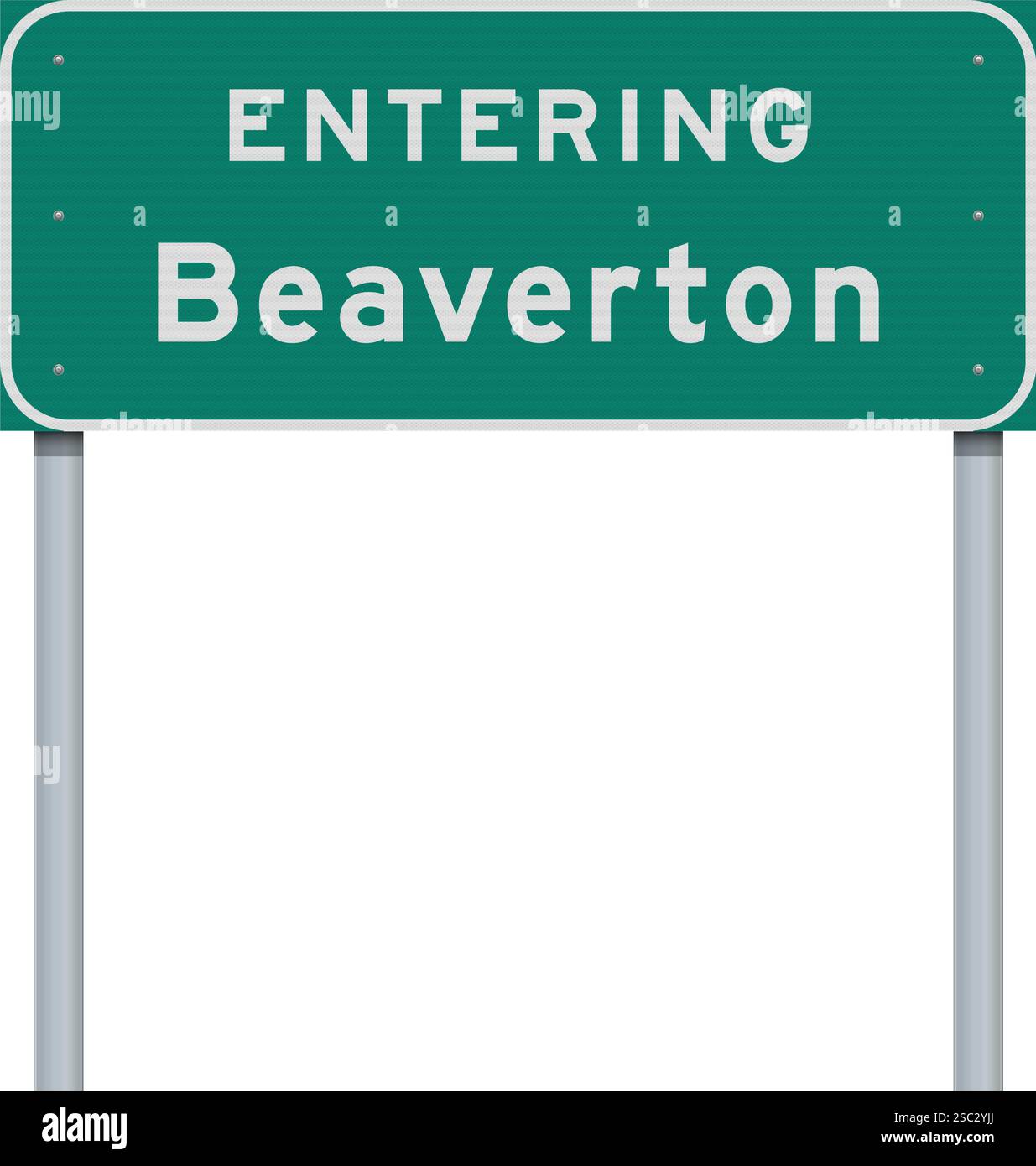 Vector illustration of the city of Beaverton (Oregon) green road sign ...
