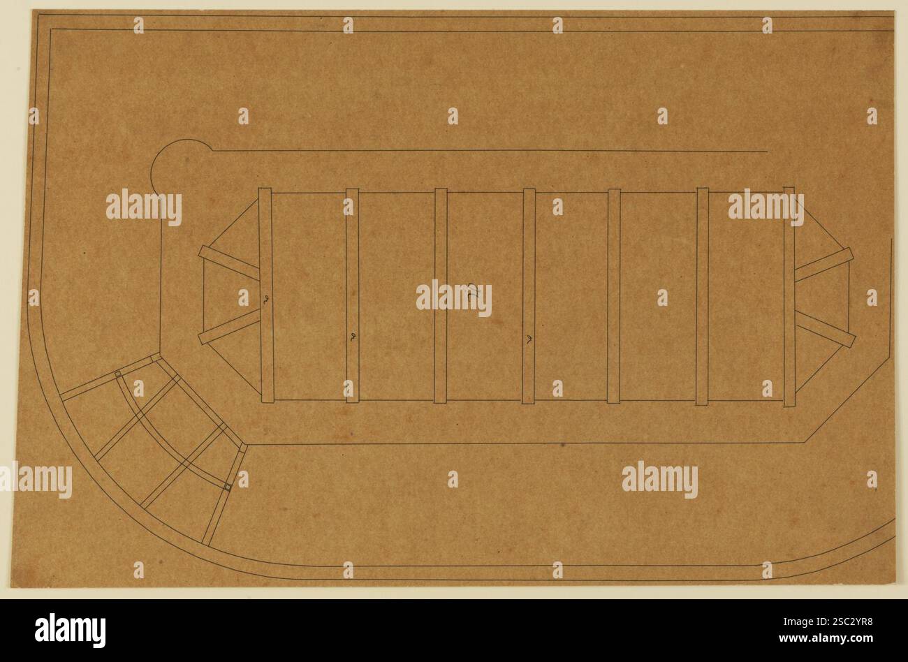 Plattegrond van een balklaag van de twee westelijke bastions van het ...