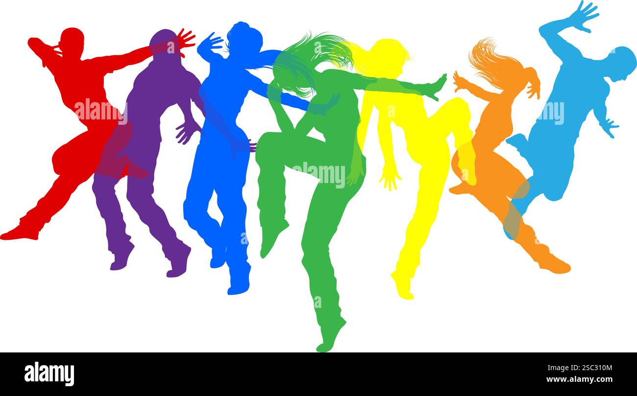 Dancers Silhouette Street Dance Poses Silhouettes Stock Vector Image ...