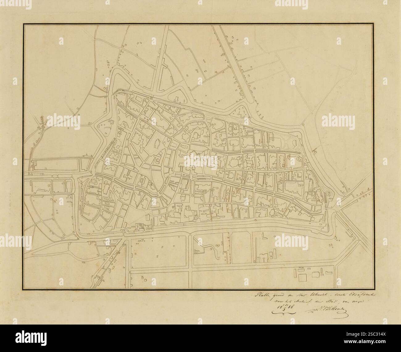 Plattegrond van de stad Utrecht met directe omgeving met weergave van ...