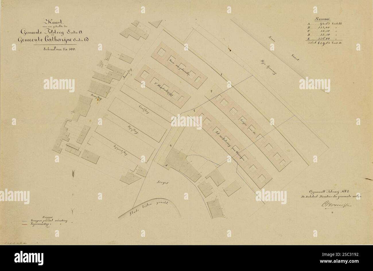 Kaart van het terrein tussen de Kruisvaart Stadsbuitengracht ...