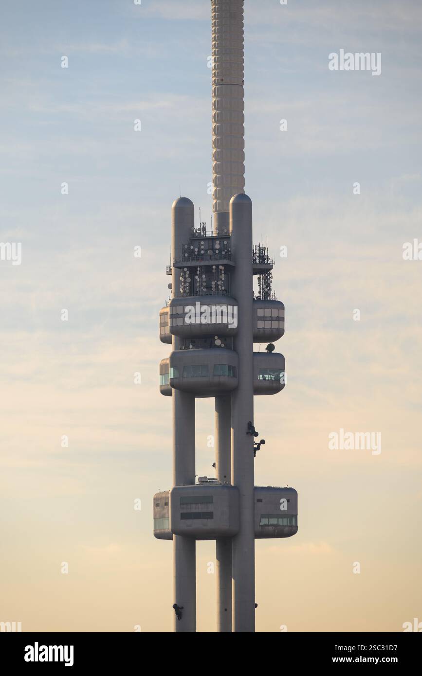 Zizkov television and observation tower in Zizkov District in Prague ...