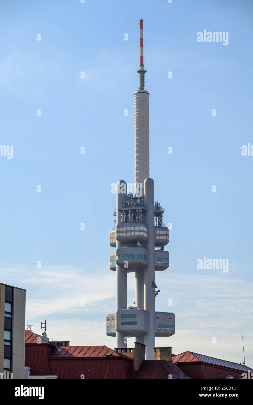 Zizkov television and observation tower in Zizkov District in Prague ...