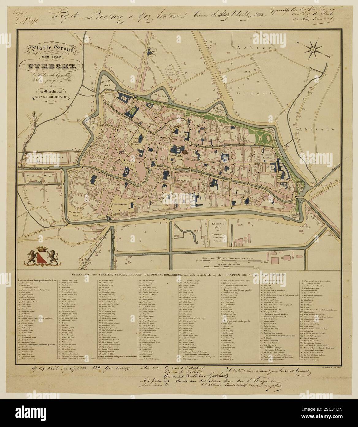 Plattegrond van de stad Utrecht met directe omgeving; met weergave van ...