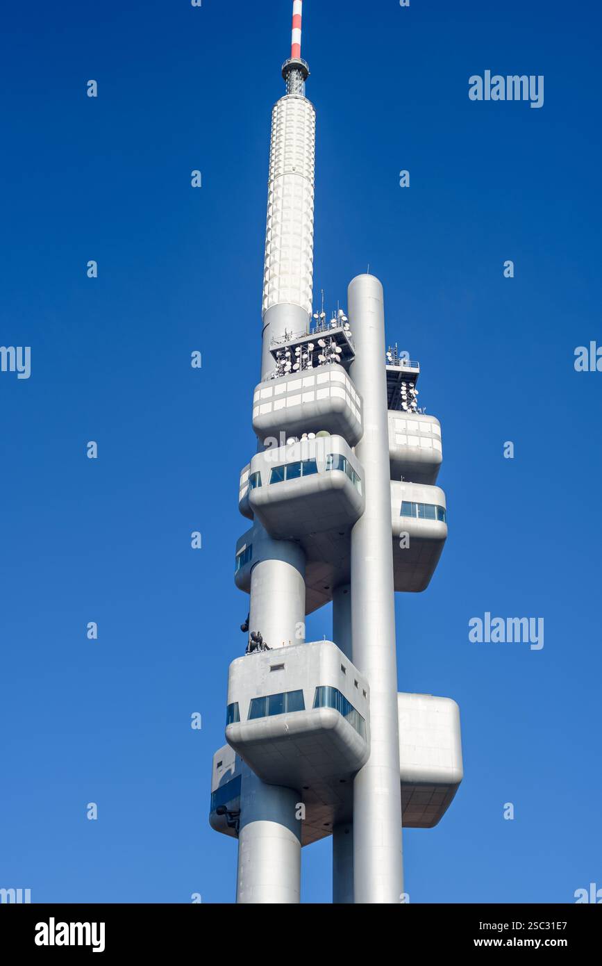 Zizkov television and observation tower in Zizkov District in Prague ...