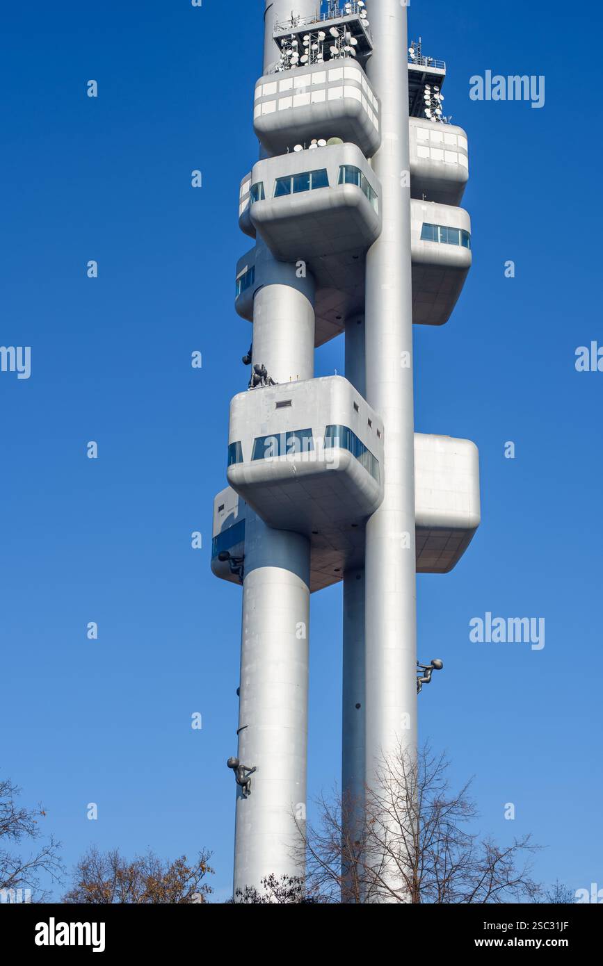 Zizkov television and observation tower in Zizkov District in Prague ...