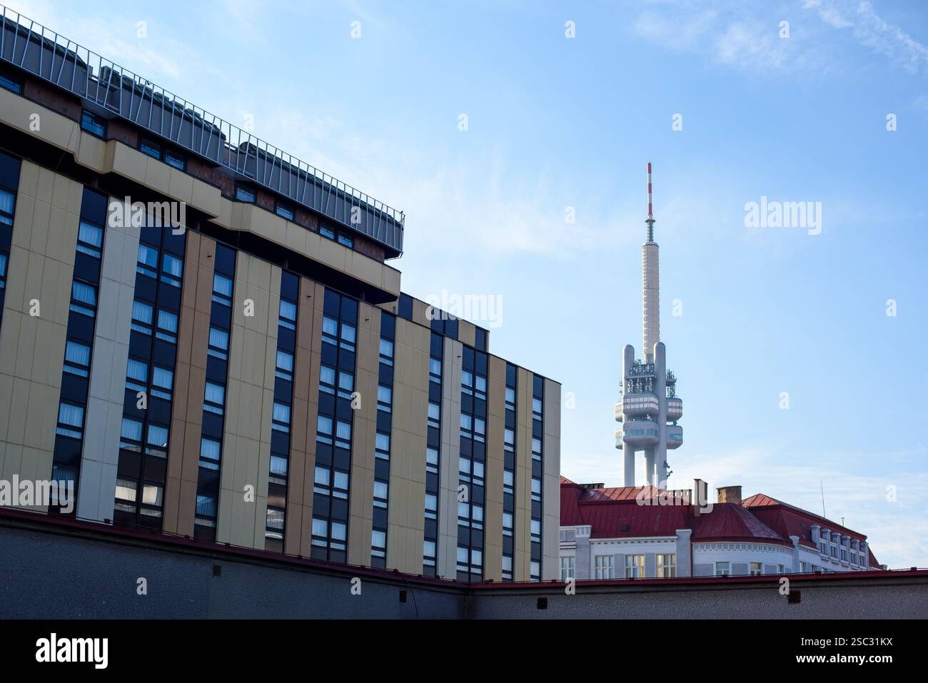 Zizkov television and observation tower in Zizkov District in Prague ...