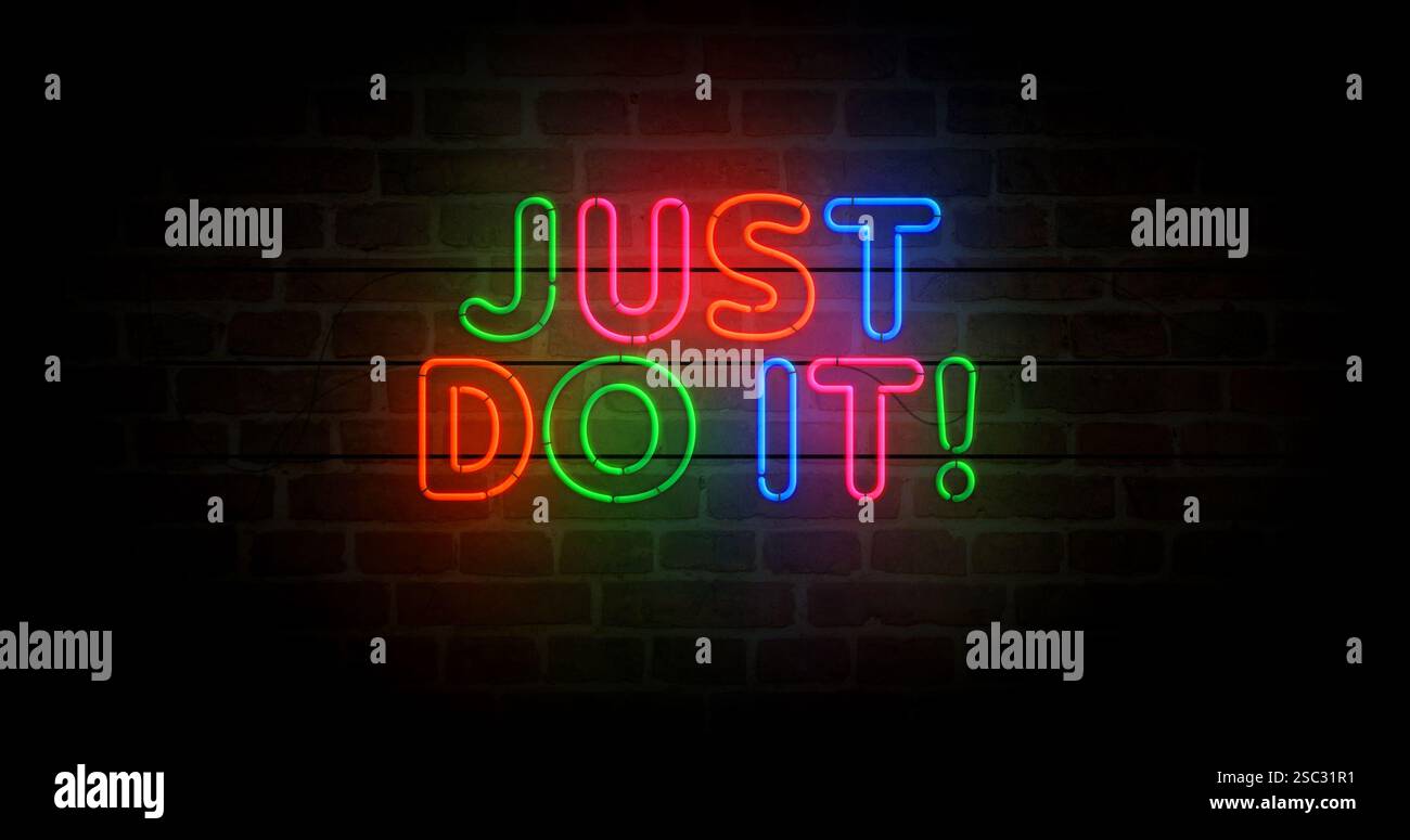 Just do it motivation slogan neon symbol. Success inspiration light ...