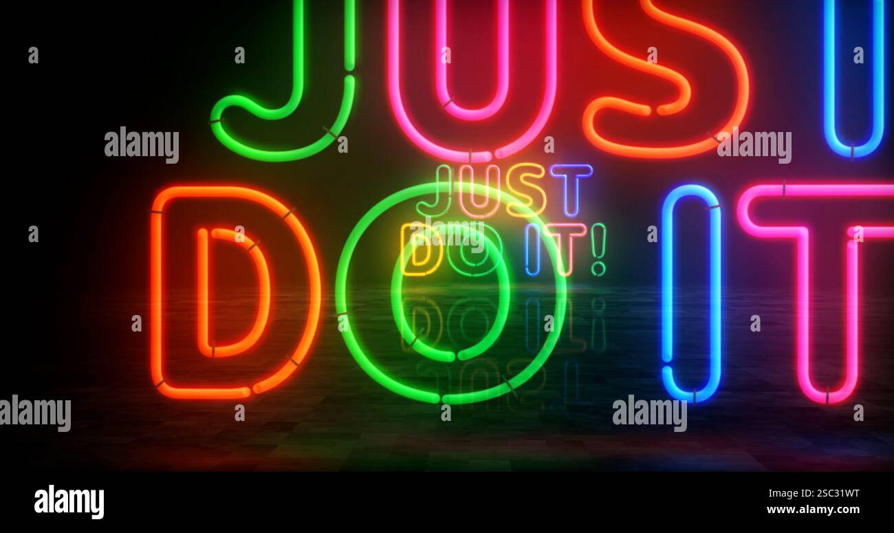 Just do it motivation slogan neon symbol. Success inspiration light ...