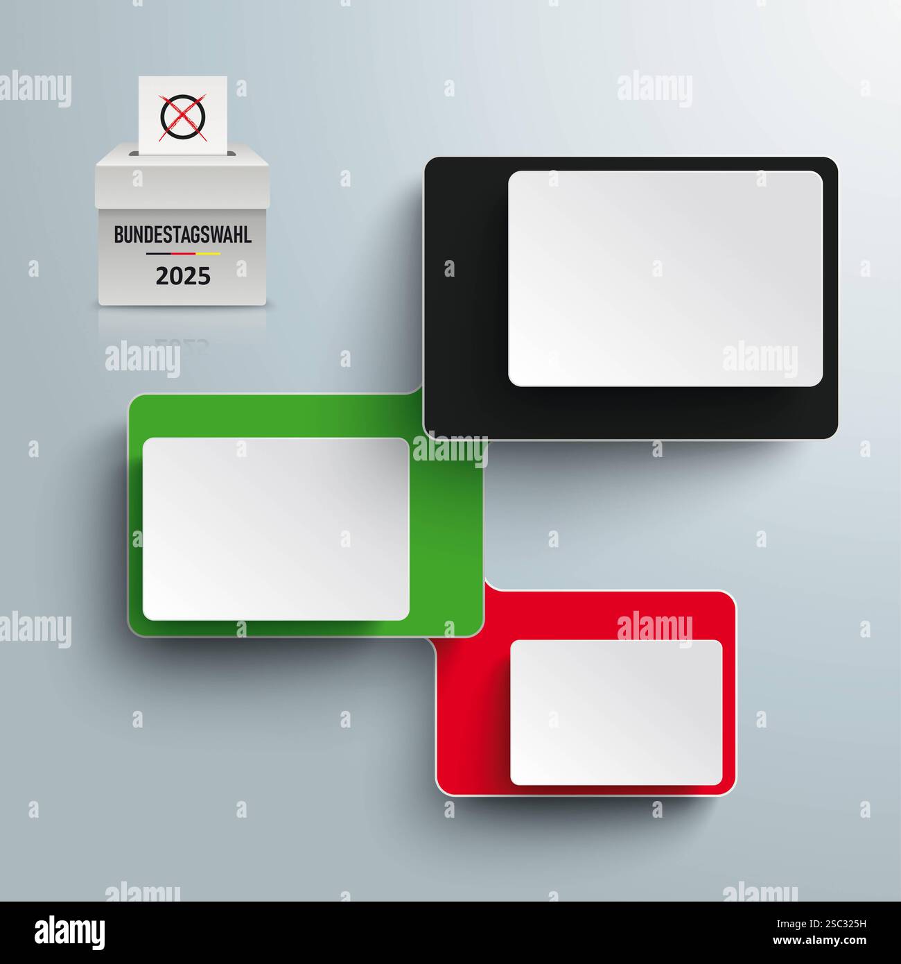 Connected Rectangles Three Vote Box Bundestagswahl 2025 Infograp German ...