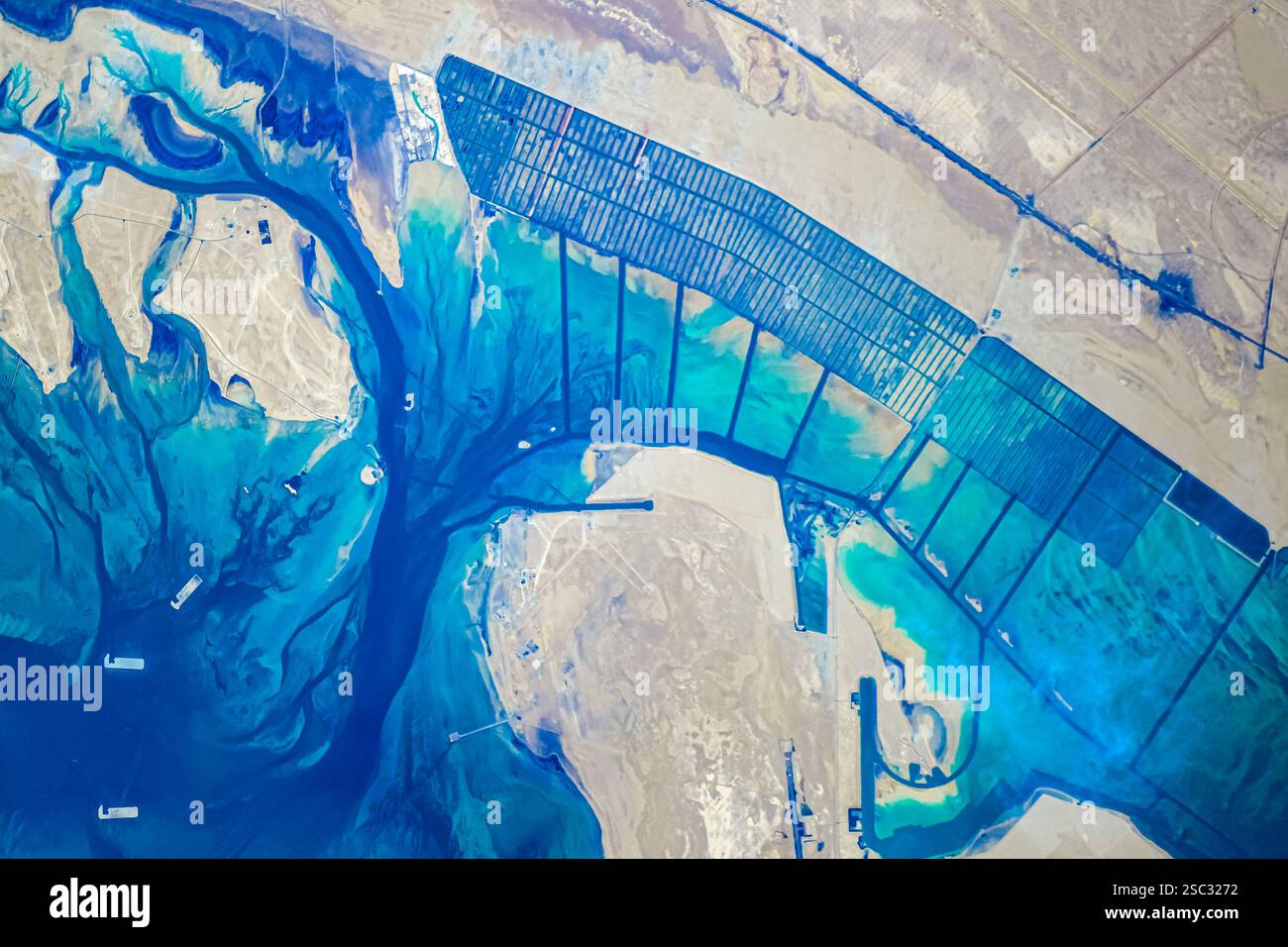 Coastal feature with blue, turquoise water. Beauty in nature. The ISS ...