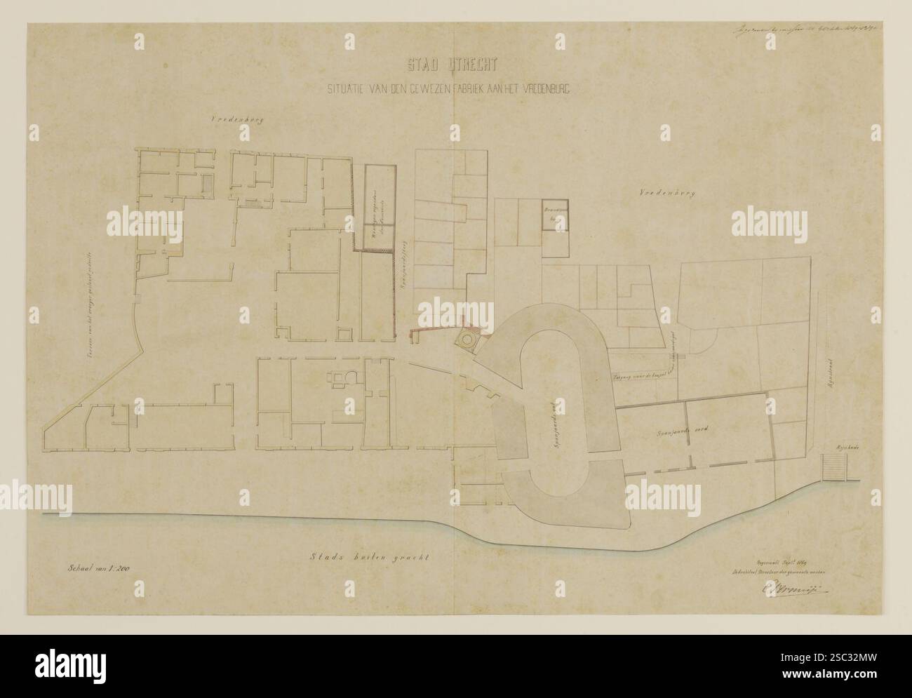 Plattegrond van het gebouwencomplex van de voormalige koperpletterij ...