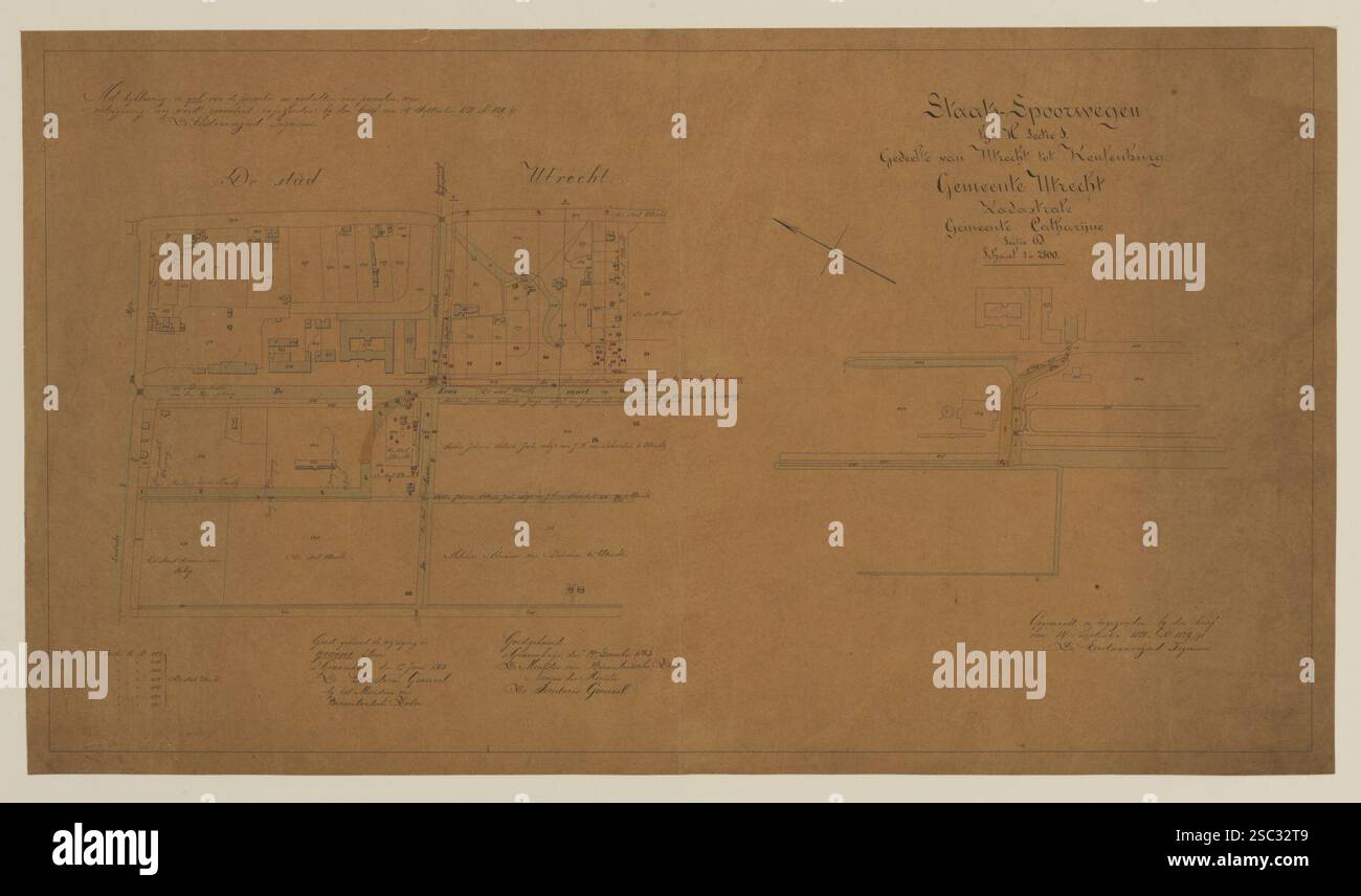 Kadastraal uittreksel van de gemeente Catharijne sectie D te Utrecht ...