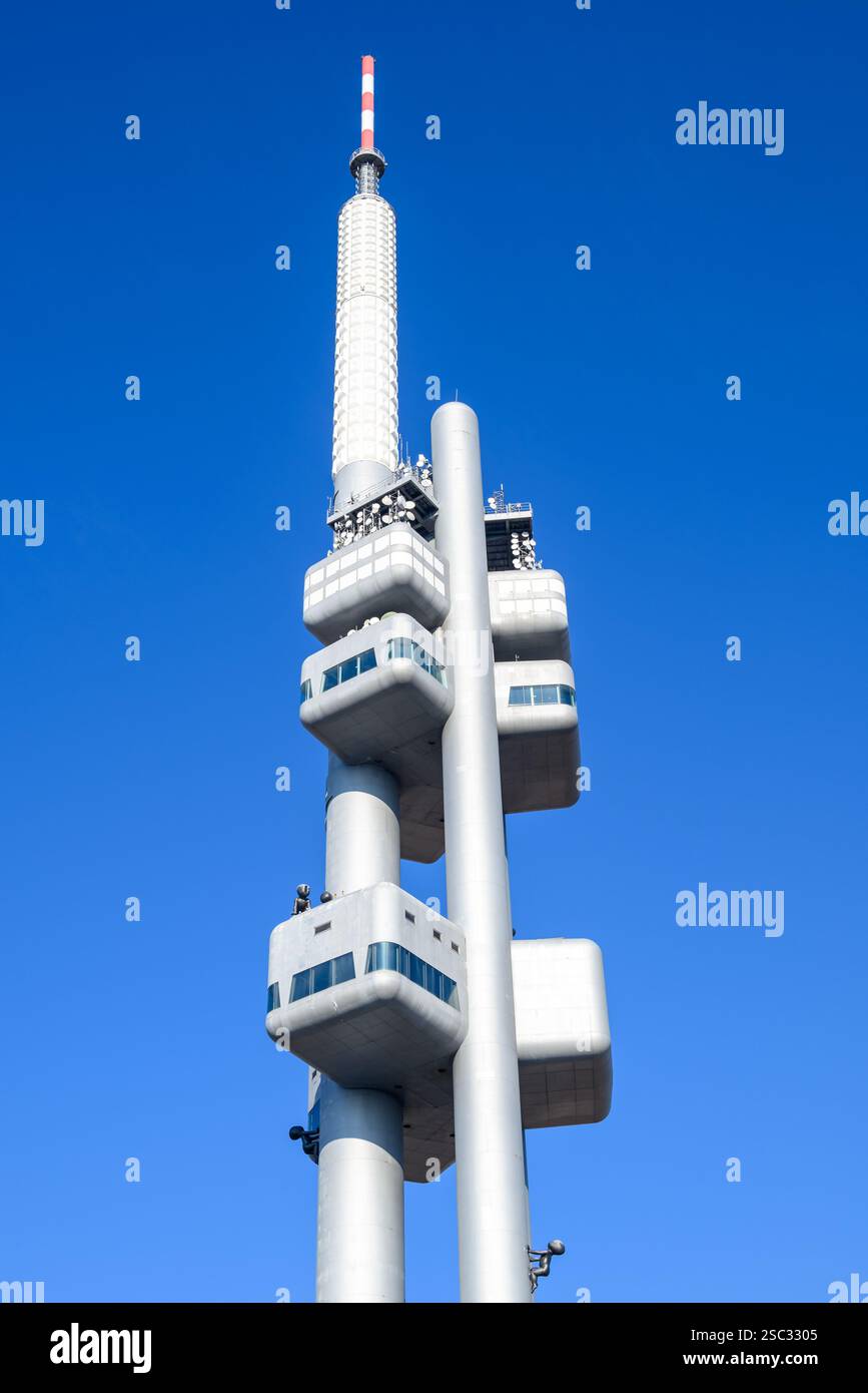 Zizkov television and observation tower in Zizkov District in Prague ...