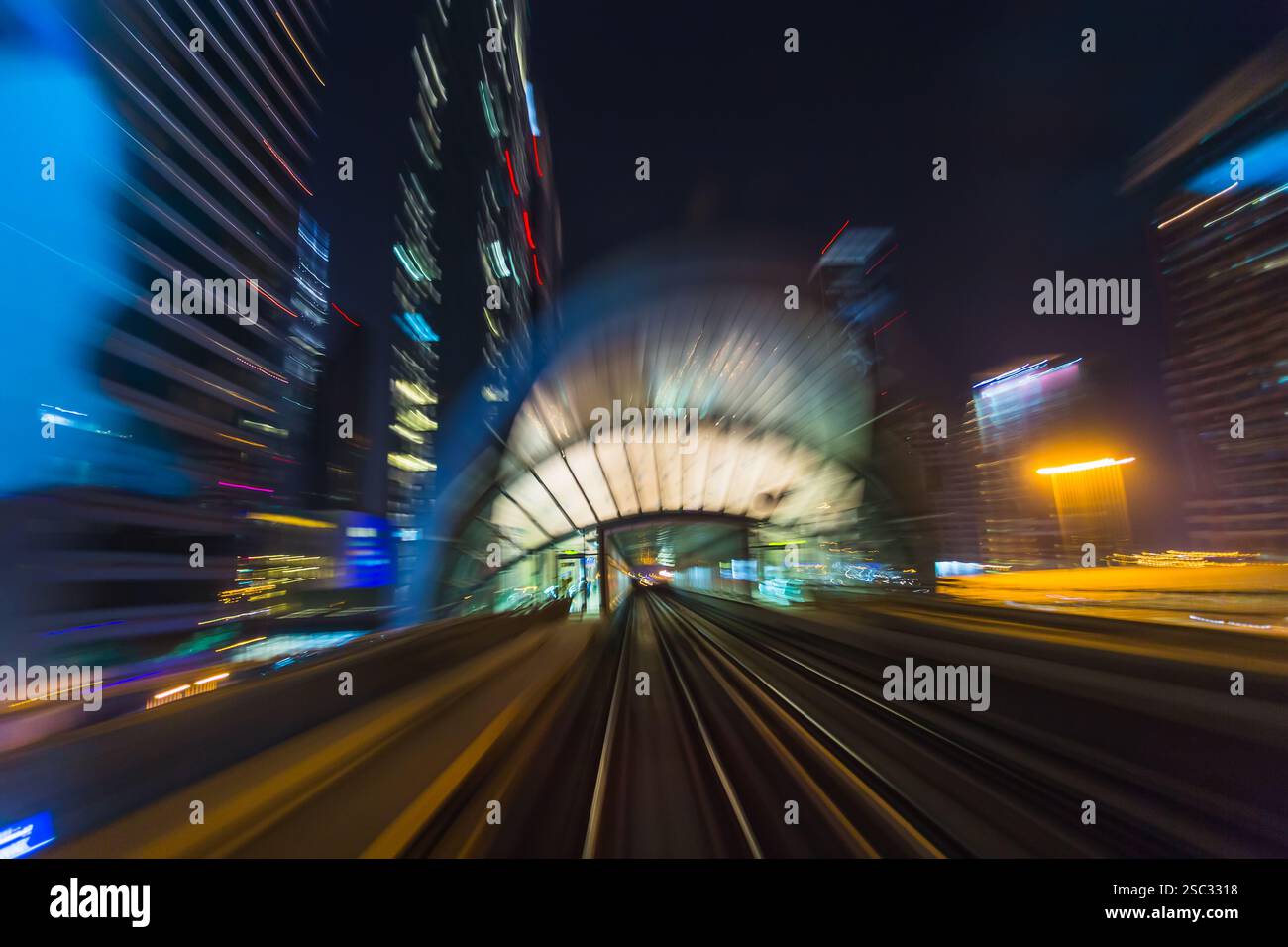 DUBAI, UAE - NOVEMBER 14: Dubai Metro as world's longest fully ...