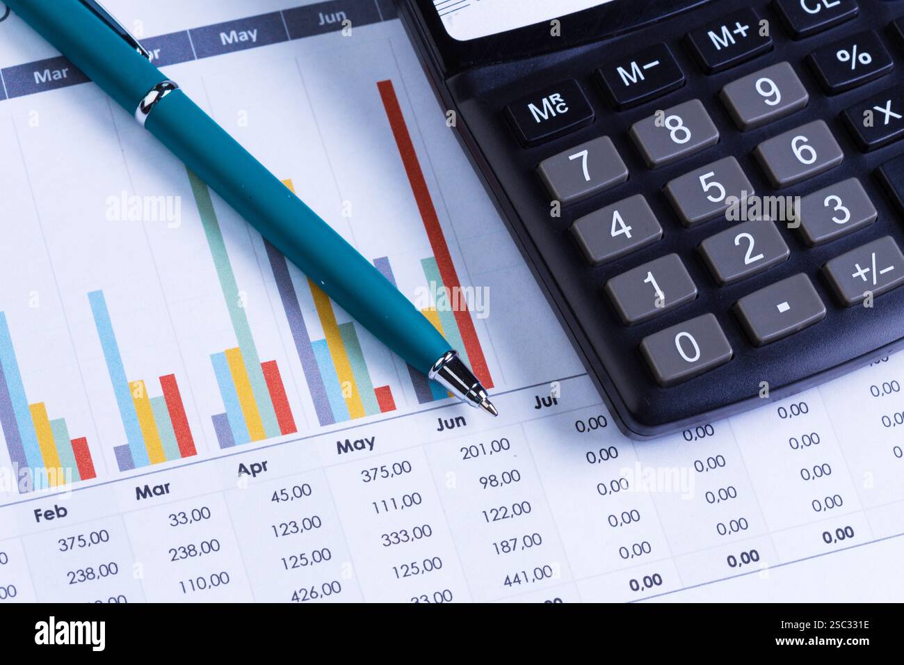 Graphs and Calculator Stock Photo - Alamy