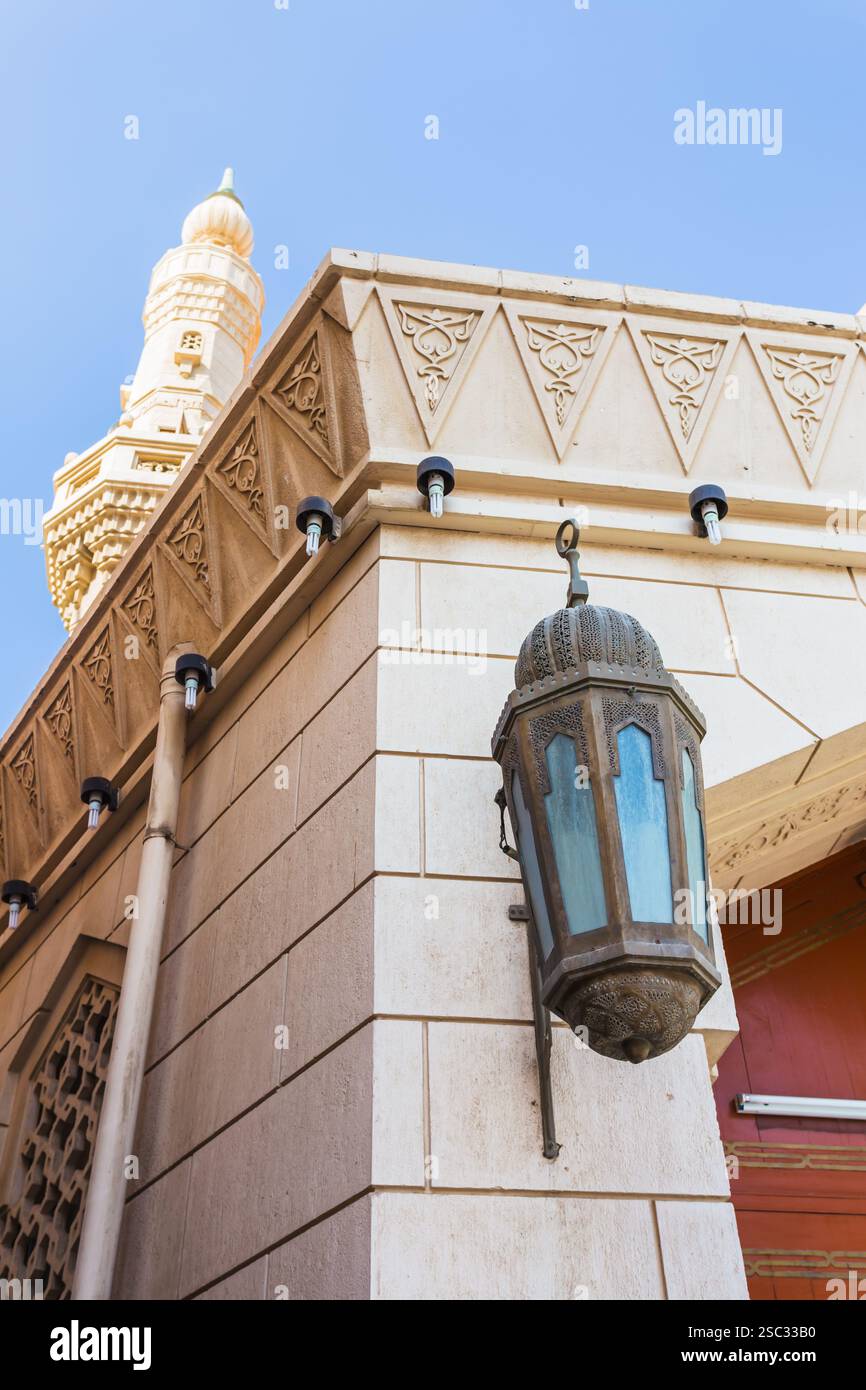 Arab street lanterns in the city of Dubai in the United Arab Emirates ...