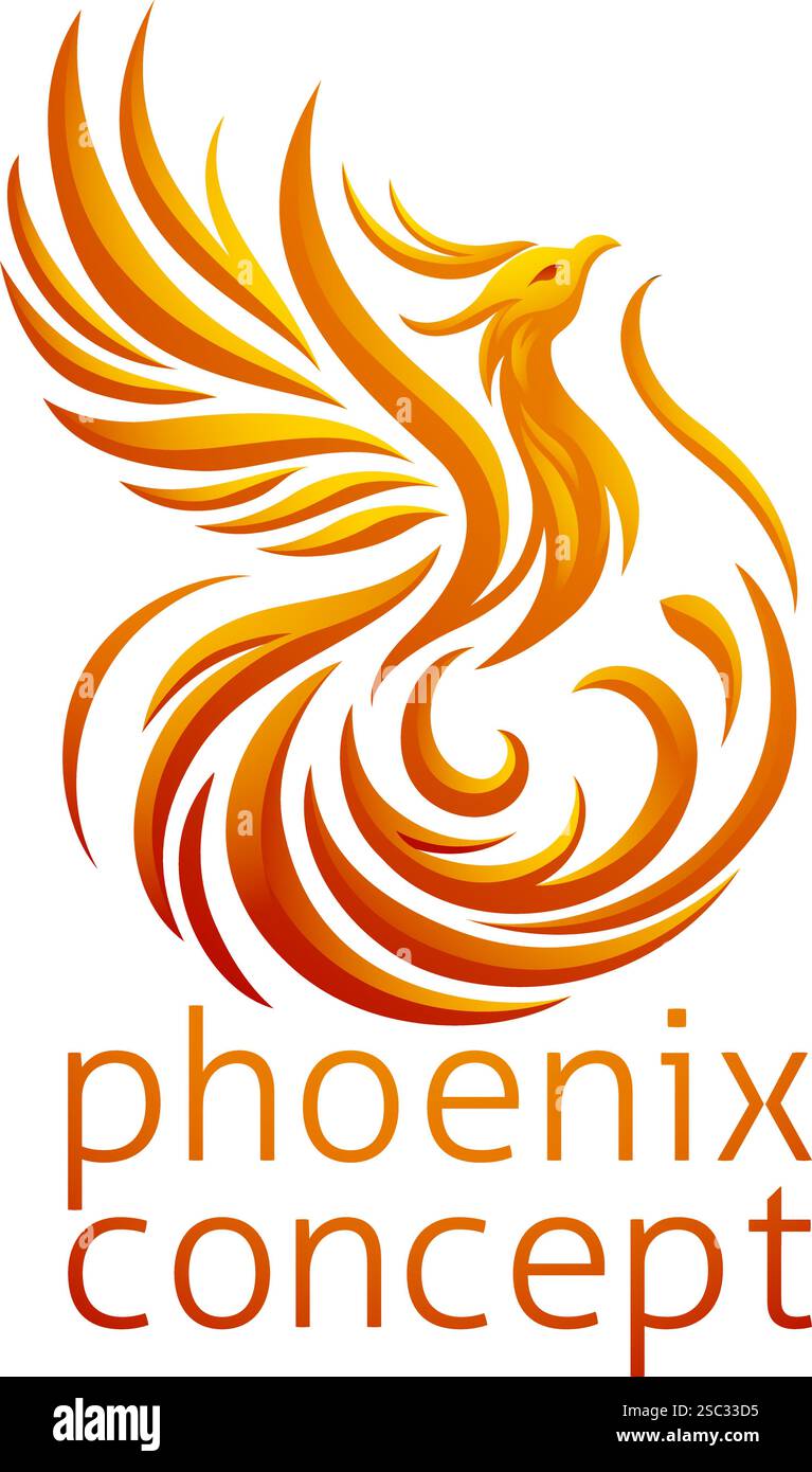 Phoenix Bird Animal Design Icon Mascot Symbol Stock Vector Image & Art ...
