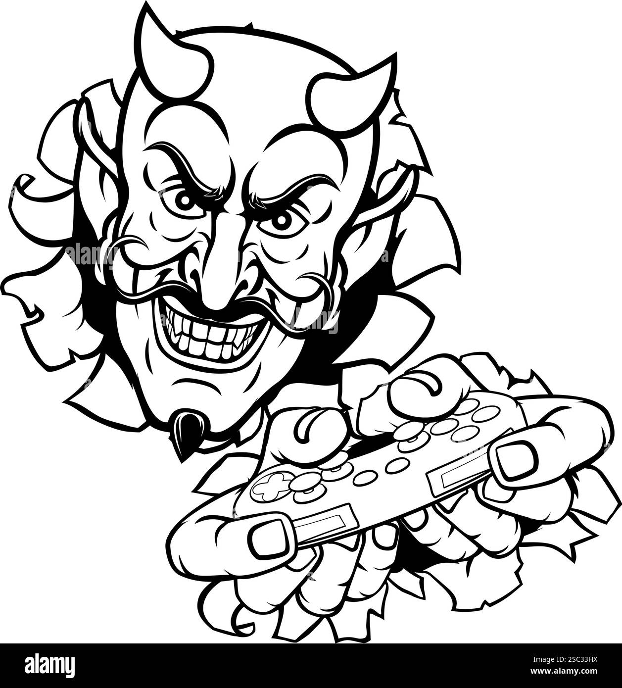 Devil Gamer Video Game Controller Mascot Cartoon Stock Vector Image ...