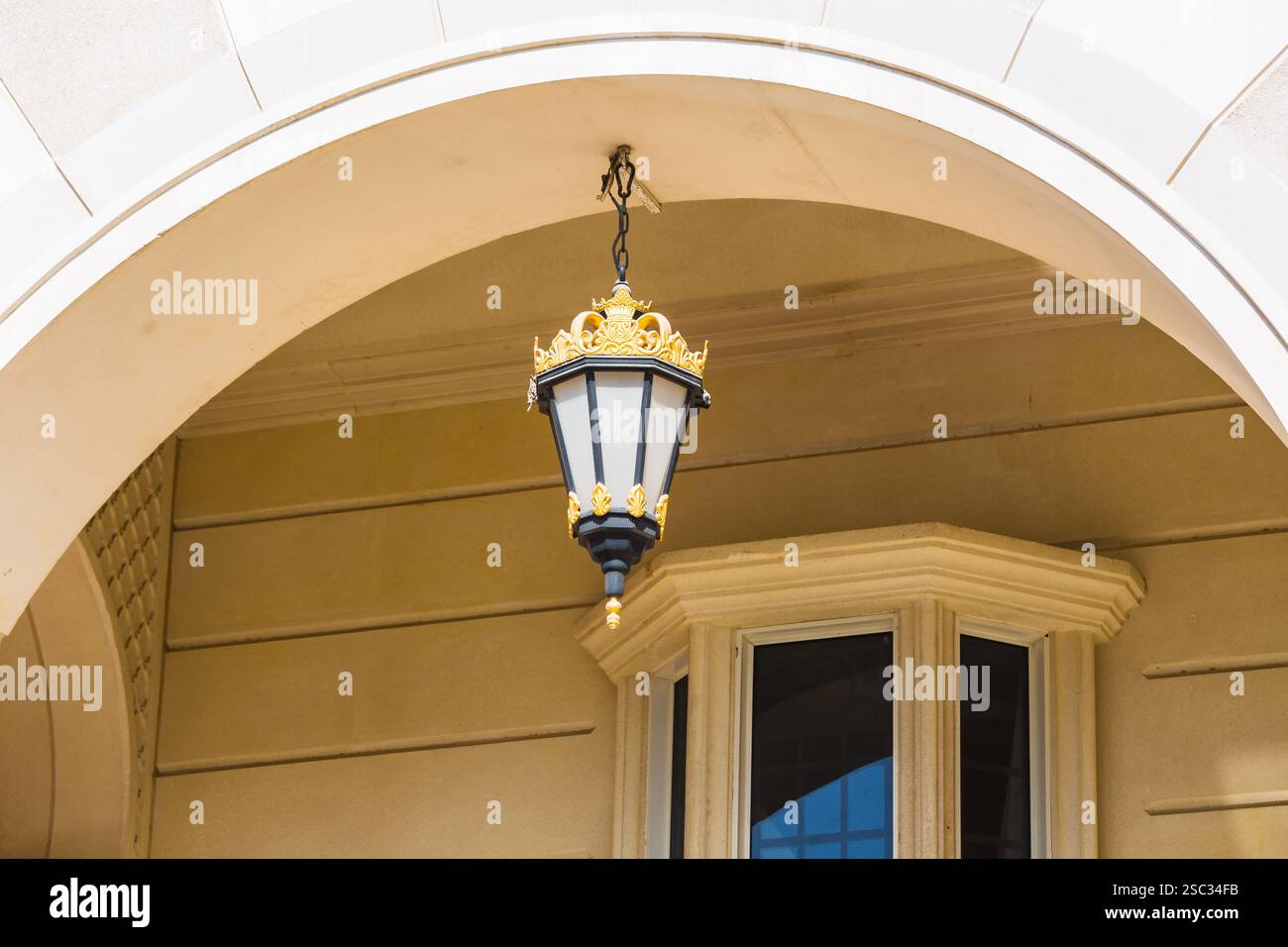 Arab street lanterns in the city of Dubai in the United Arab Emirates ...