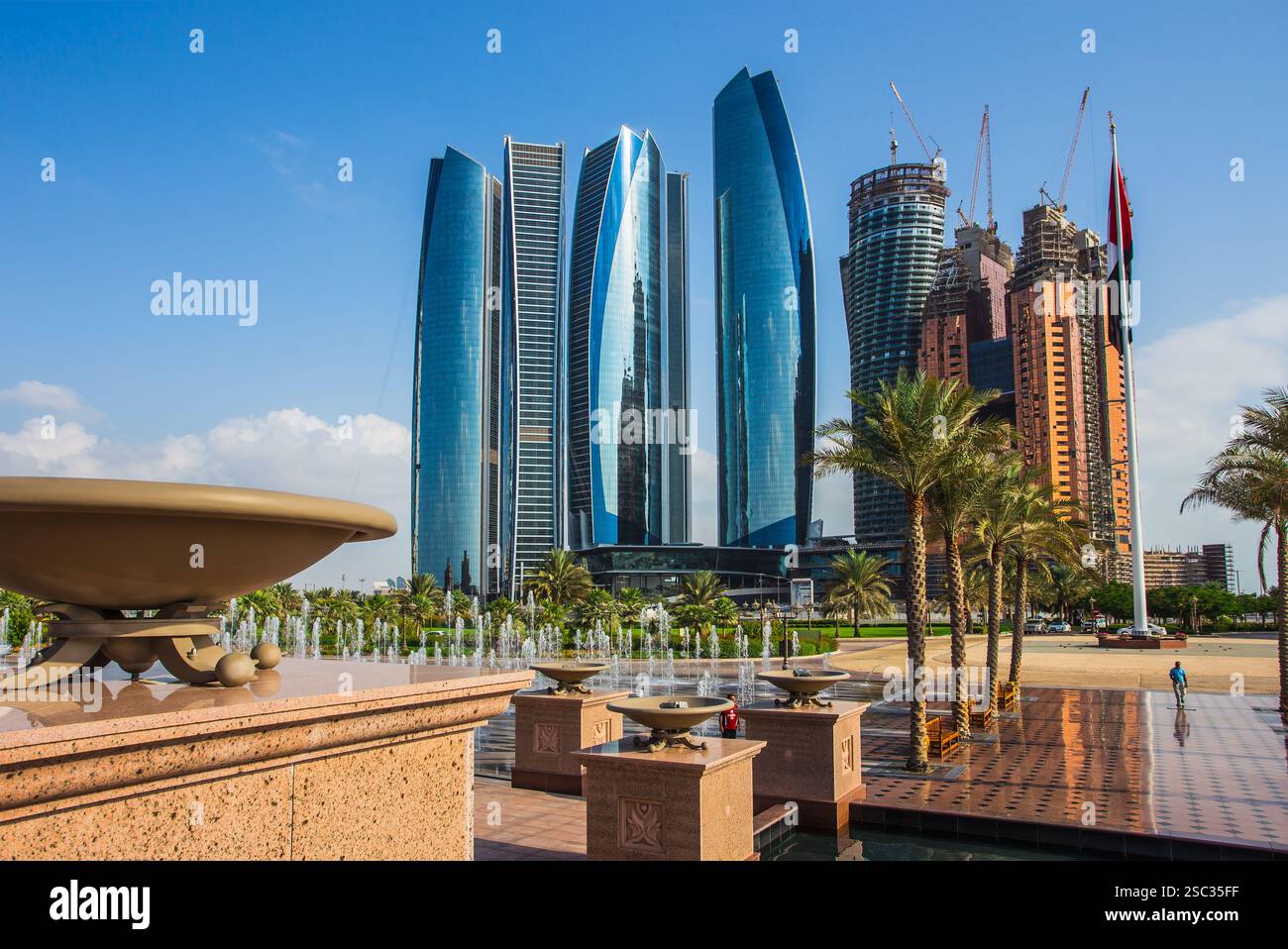 ABU DHABI, UAE - NOVEMBER 5: Etihad Towers on November 5, 2013 in Abu ...