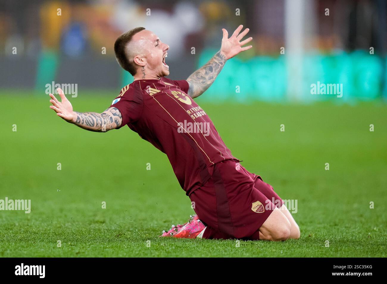 Rome, Italy. 02nd Feb, 2025. Angelino of AS Roma celebrates after ...