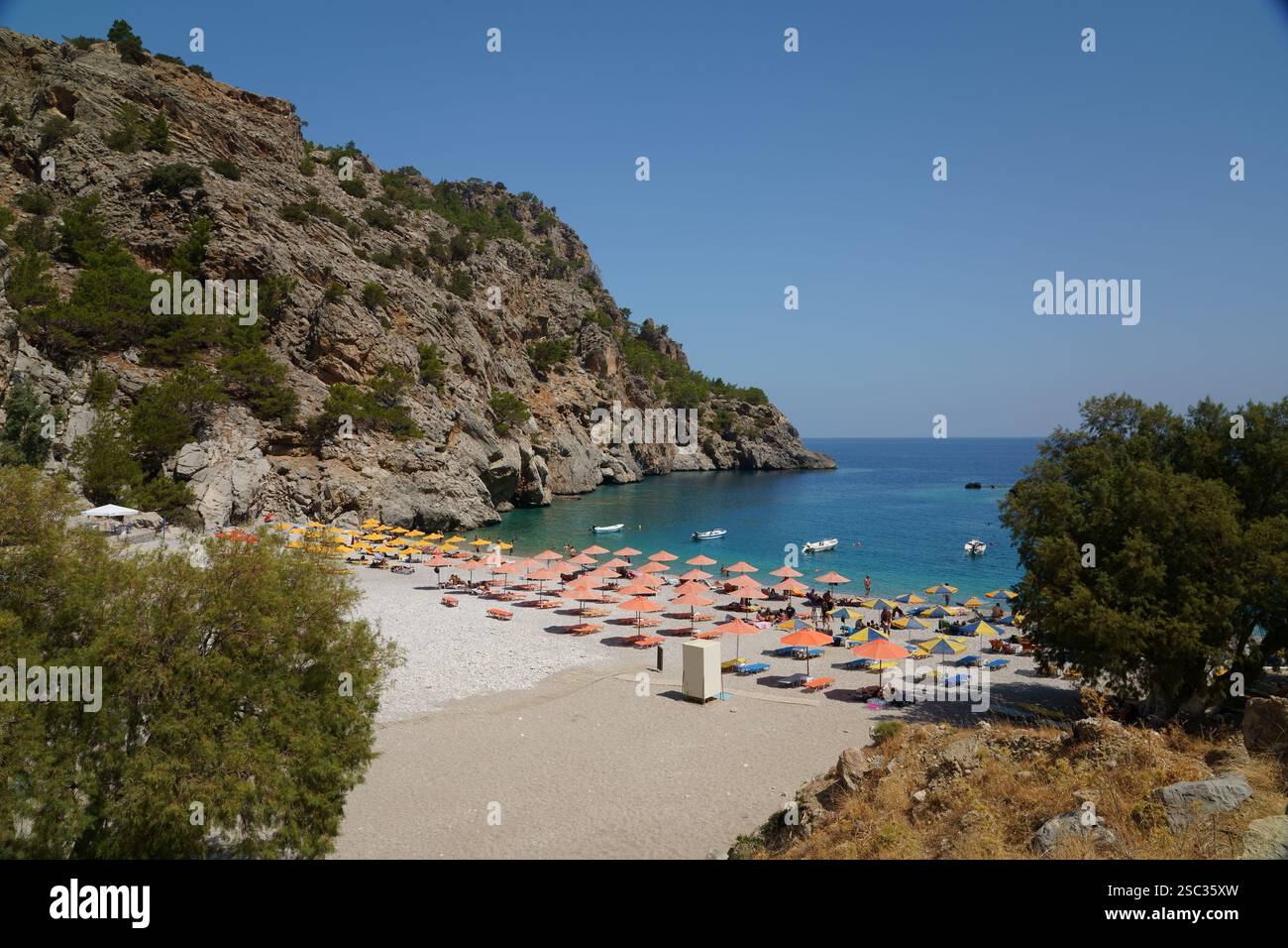 The Greek island of Karpathos surrounded by the Mediterranean Sea Stock ...