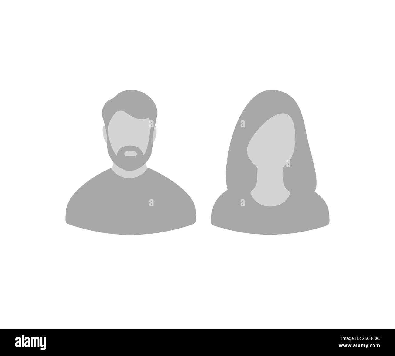 Silhouettes male and female. Profiles of abstract people. Unknown or ...