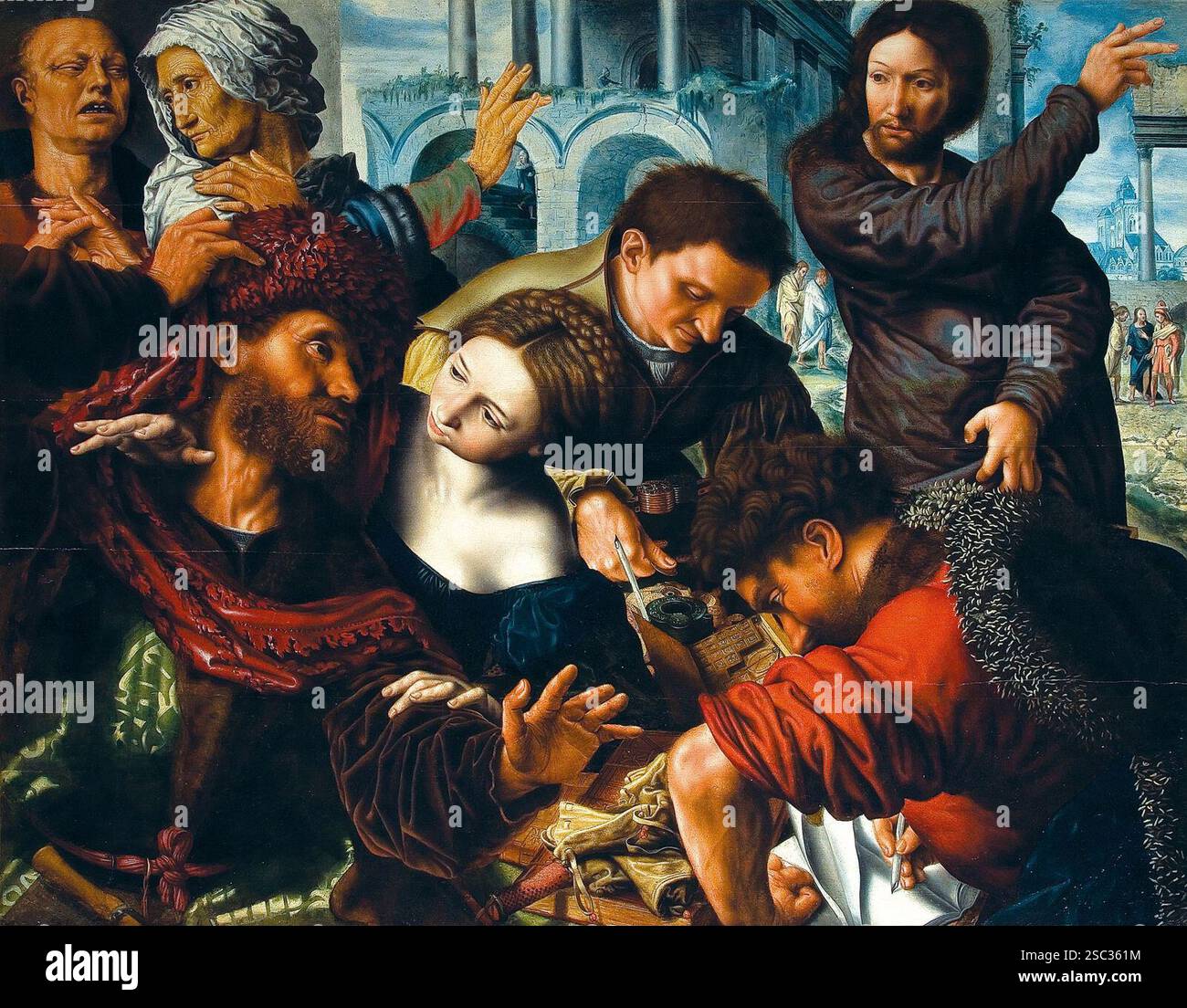 Jan Sanders van Hemessen (workshop) - The Calling of St Matthew Stock ...