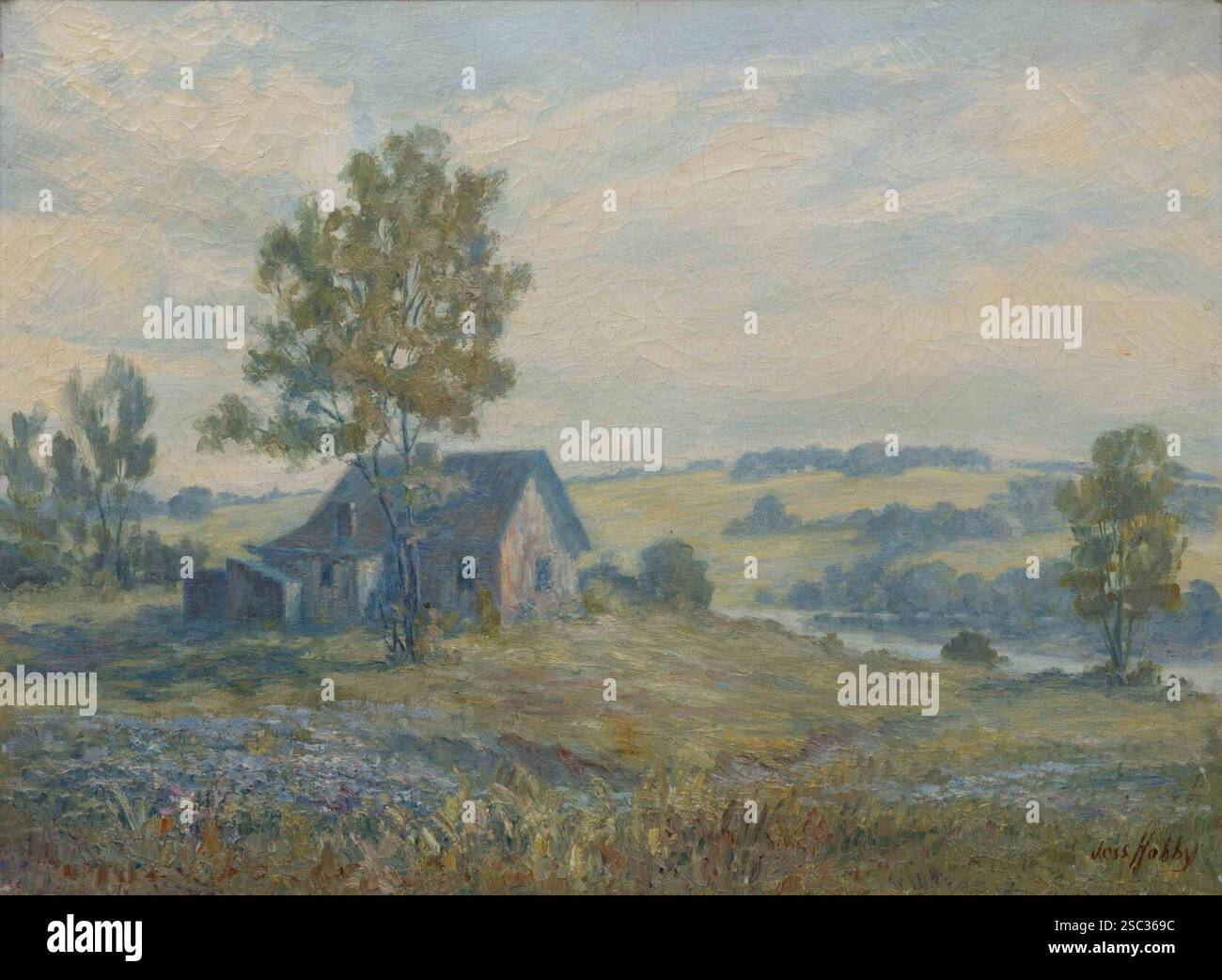 Landscape by Jesse Hobby, oil on canvas, 18 x 24 in Stock Photo - Alamy