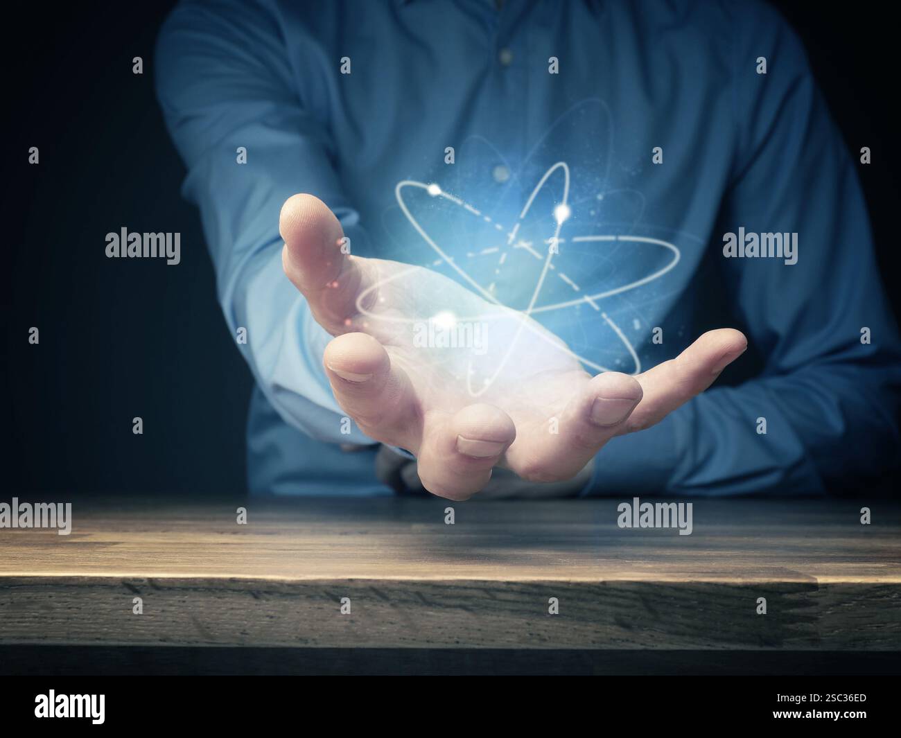 Everything is energy, businessman holding energetic ball, positive ...