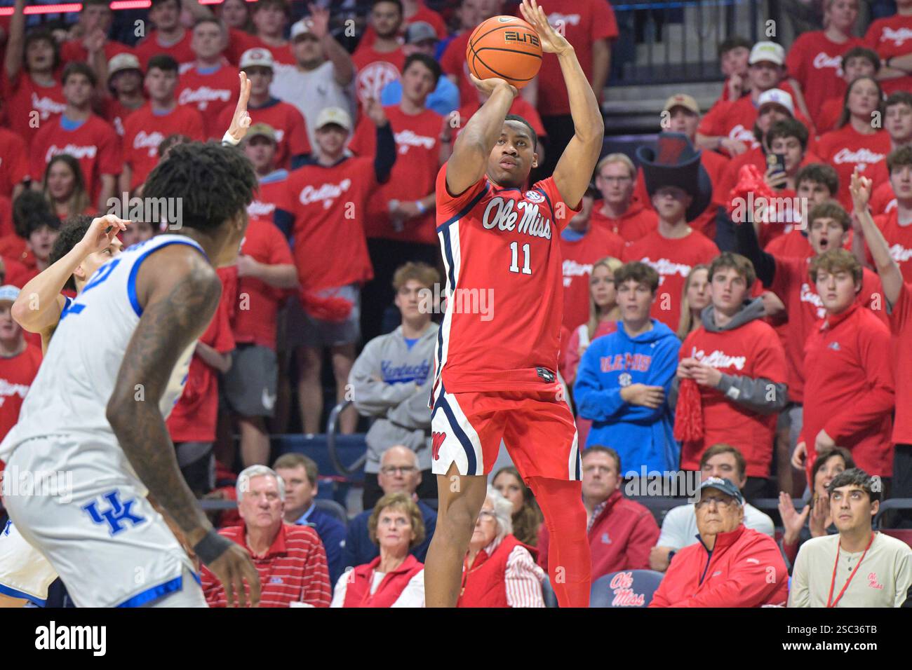 Mississippi guard Matthew Murrell (11) shoots against Kentucky during ...