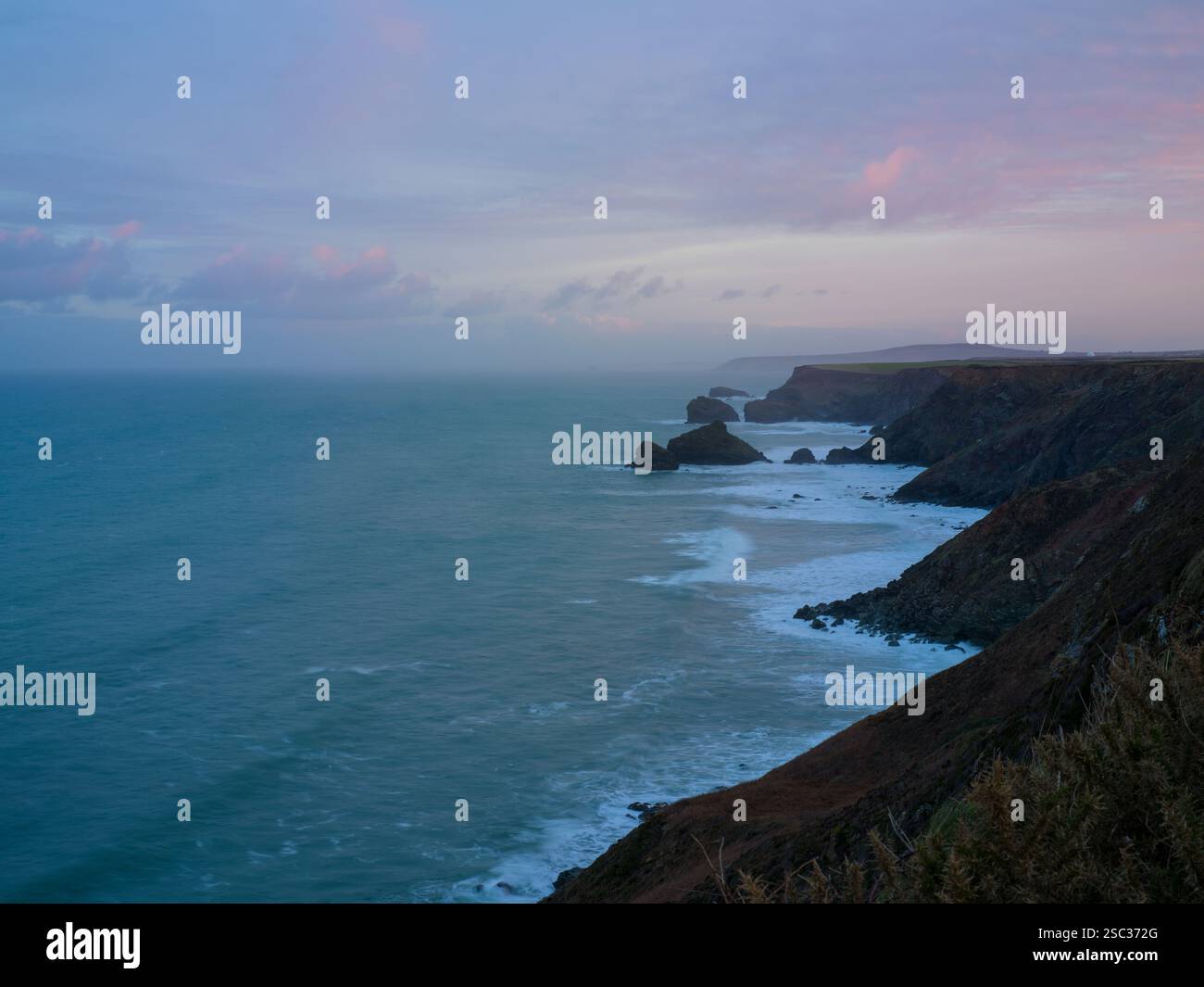 NORTH CLIFFS HAYLE PENWITH CORNWALL SUNRISE DAWN LOOKING WEST Stock ...