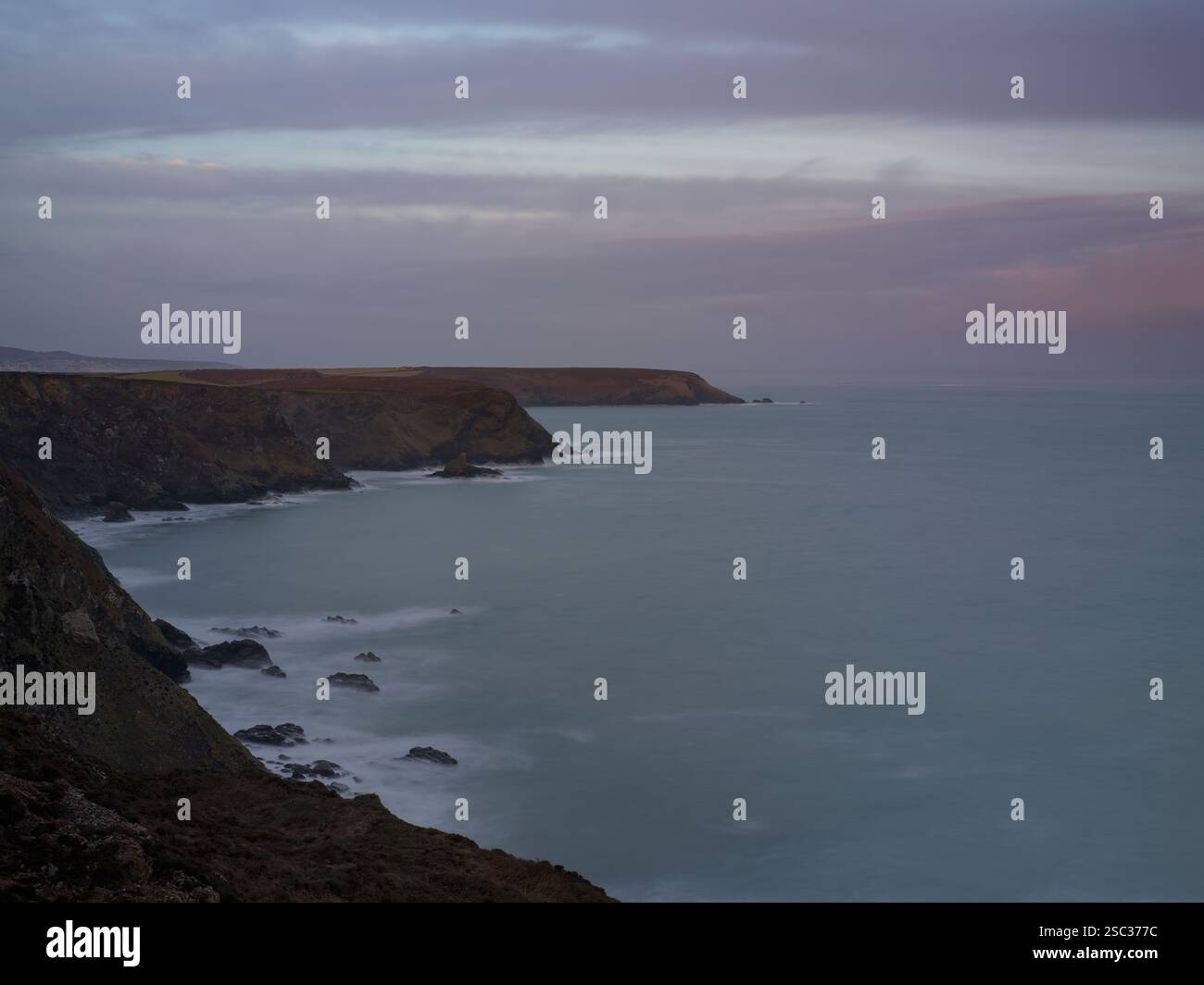 NORTH CLIFFS HAYLE PENWITH CORNWALL SUNRISE DAWN LOOKING WEST Stock ...