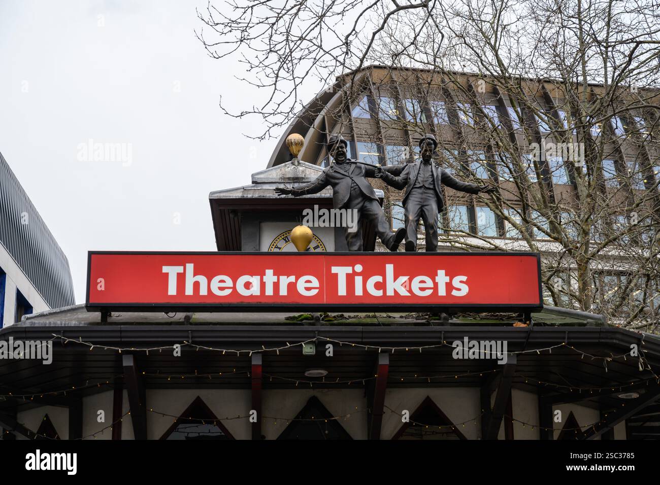 London, UK. January 29th 2025. The Lodge Leicester Square Box Office theatre ticket booth ...