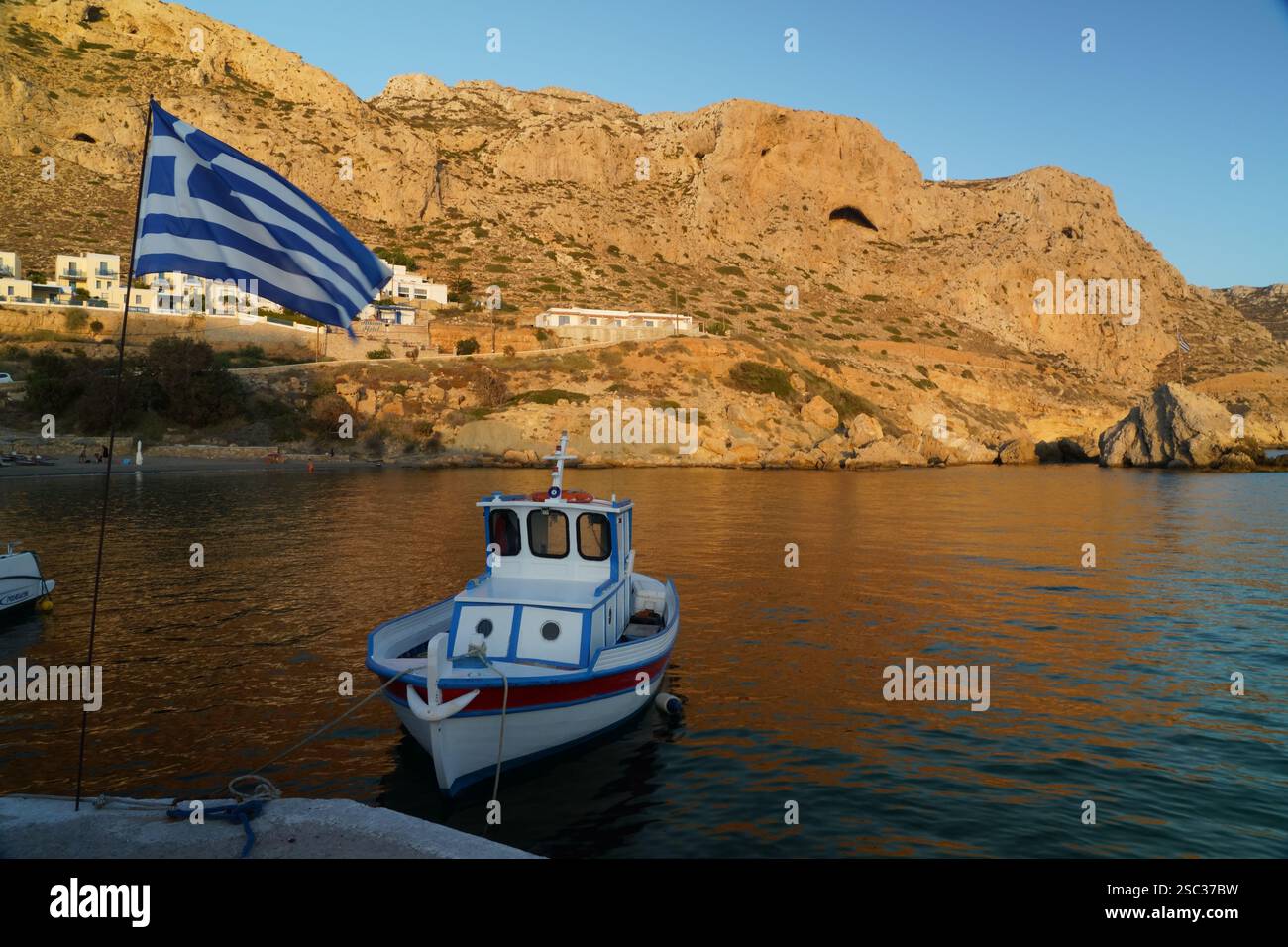 The Greek island of Karpathos surrounded by the Mediterranean Sea Stock ...