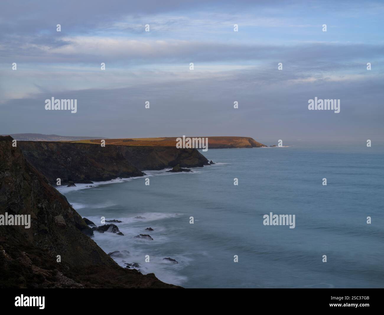 NORTH CLIFFS HAYLE PENWITH CORNWALL SUNRISE DAWN LOOKING WEST Stock ...