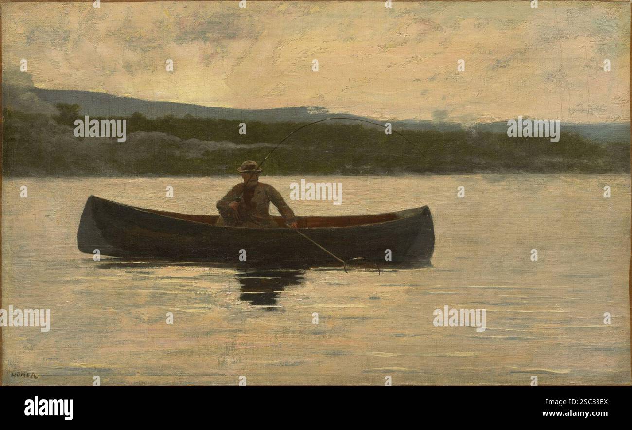 Winslow Homer - Playing a Fish (1875 Stock Photo - Alamy